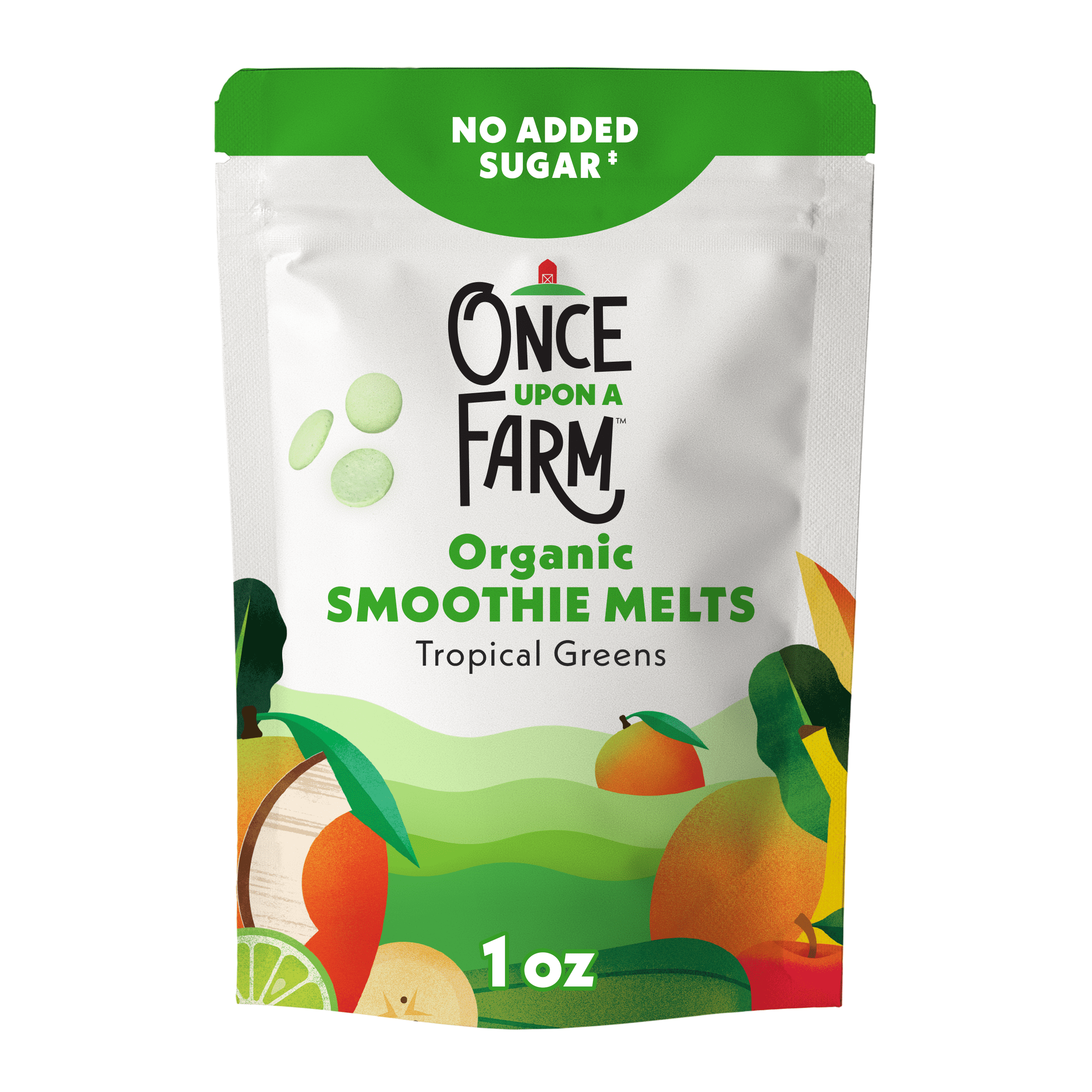 Once Upon a Farm Organic Smoothie Melts, Tropical Greens, 1oz Bag ...