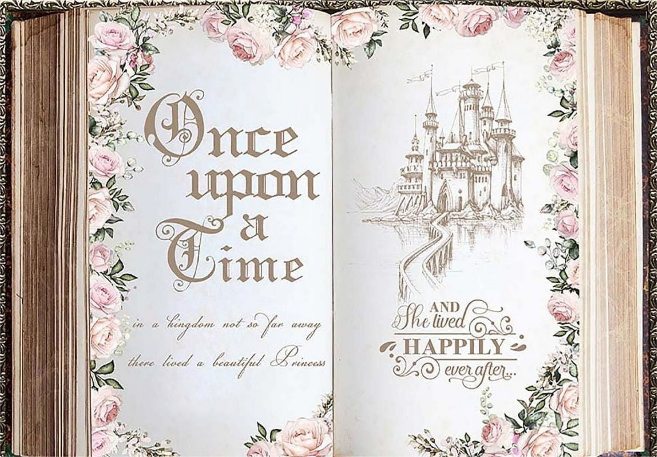 Once Upon a Time Backdrop Fairy Tale Books Pink Floal Photography ...