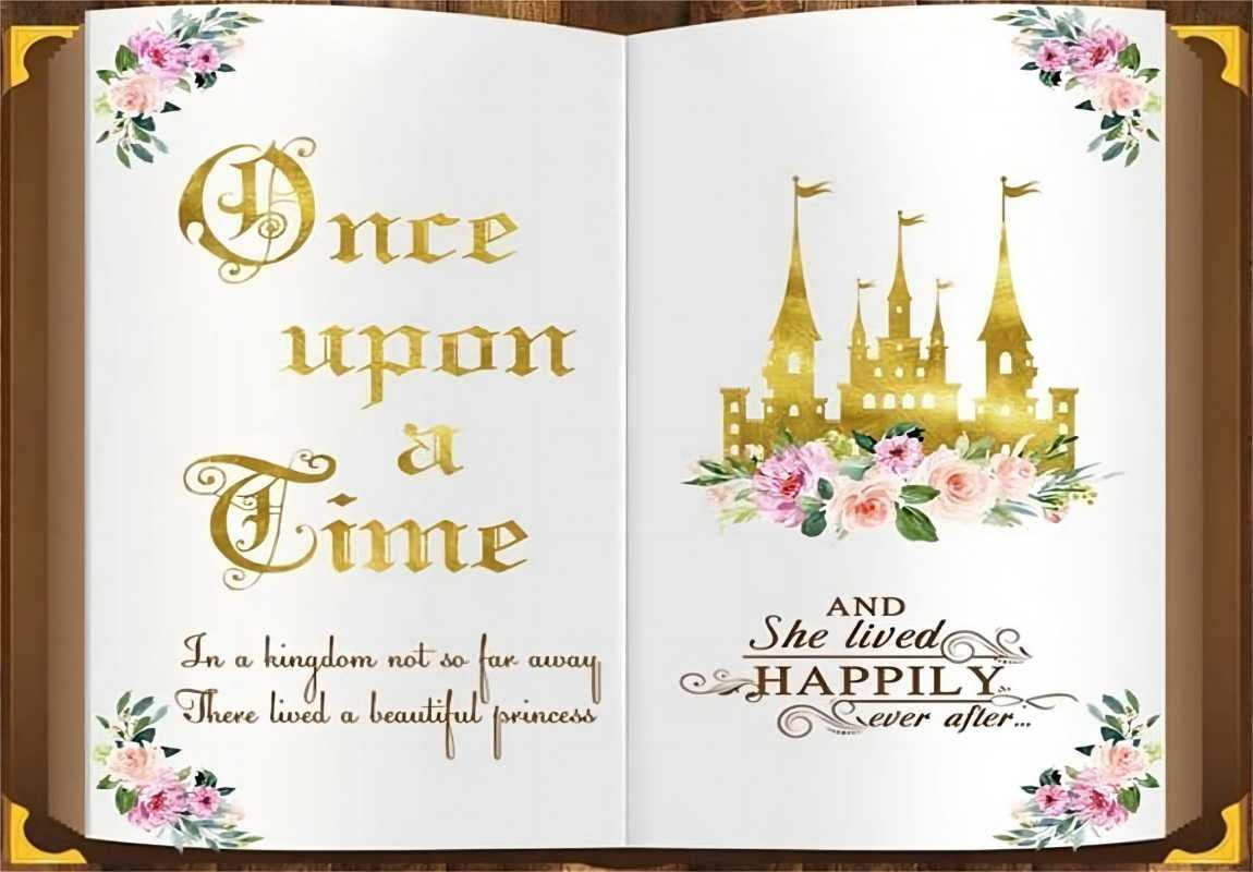 Once Upon a Time Backdrop Fairy Tale Books Pink Floal Photography ...