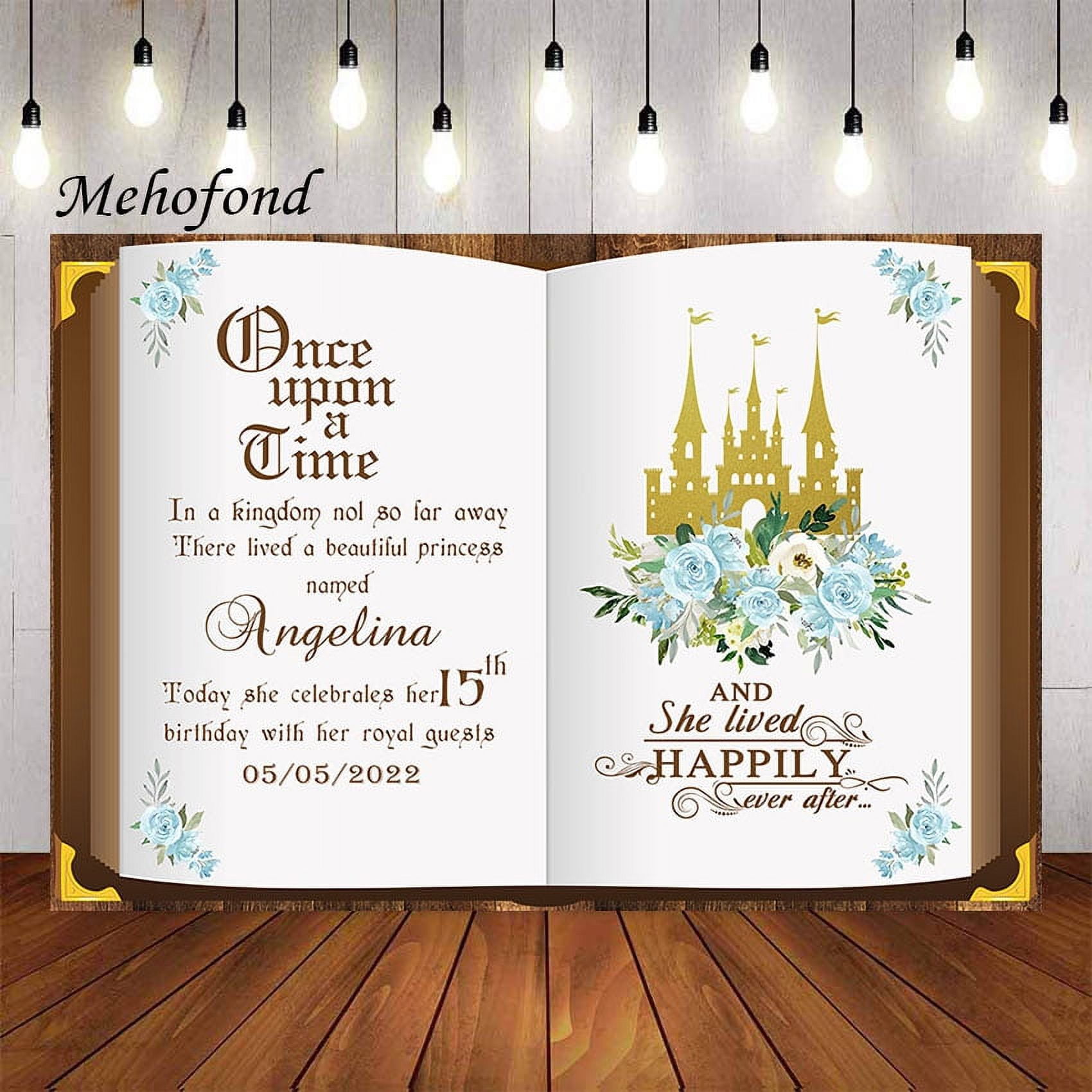 Once Upon a Time Fairy Tale Book Castle Floral Princess Girl Birthday ...