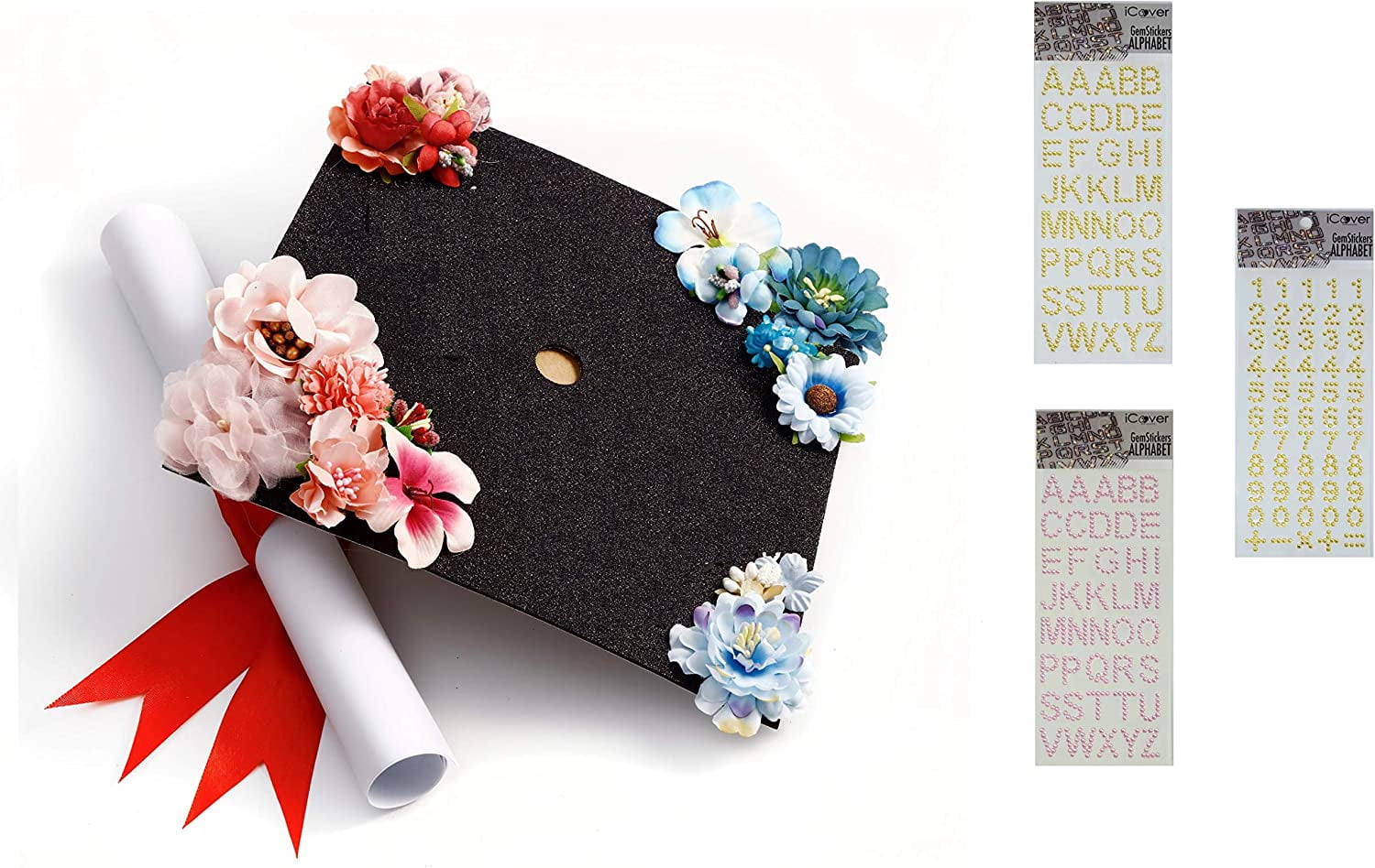 Once Upon a Time Handmade Floral Grad Cap Decoration - Walmart.com