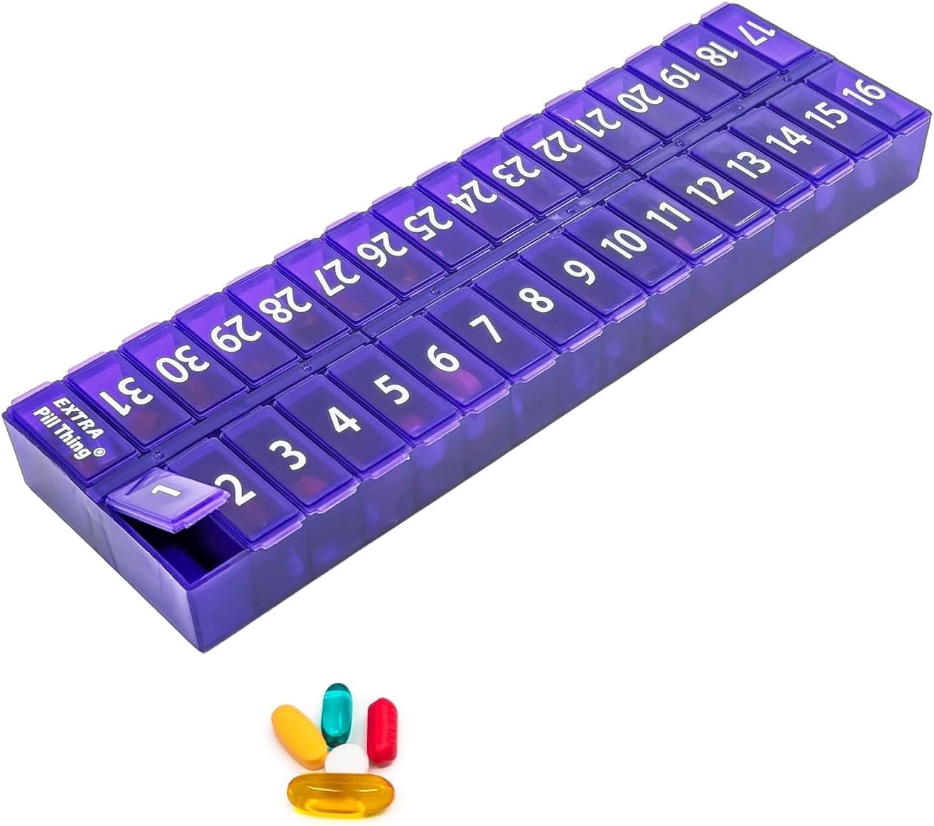 Pill Thing Monthly Pill Organizer with Large Compartments for ...