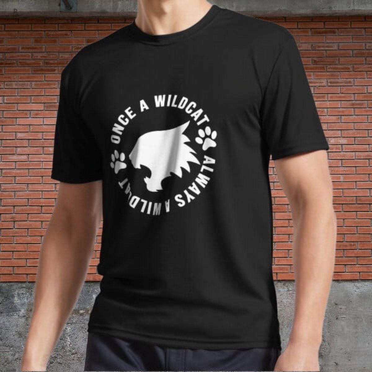 Once a Wildcat Always a Wildcat Logo Men's Black T-Shirt Funny Size S ...