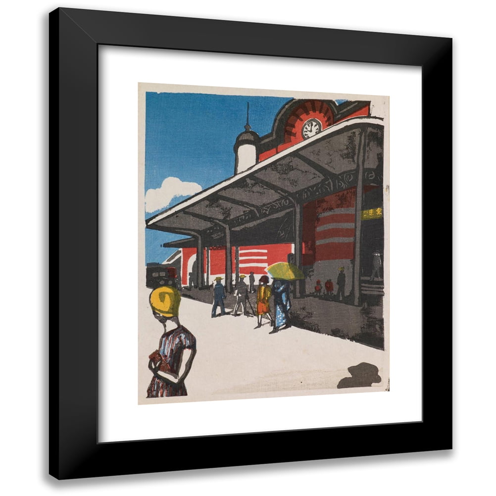 Onchi Kōshirō 19x24 Black Modern Framed Museum Art Print Titled - Tokyo ...