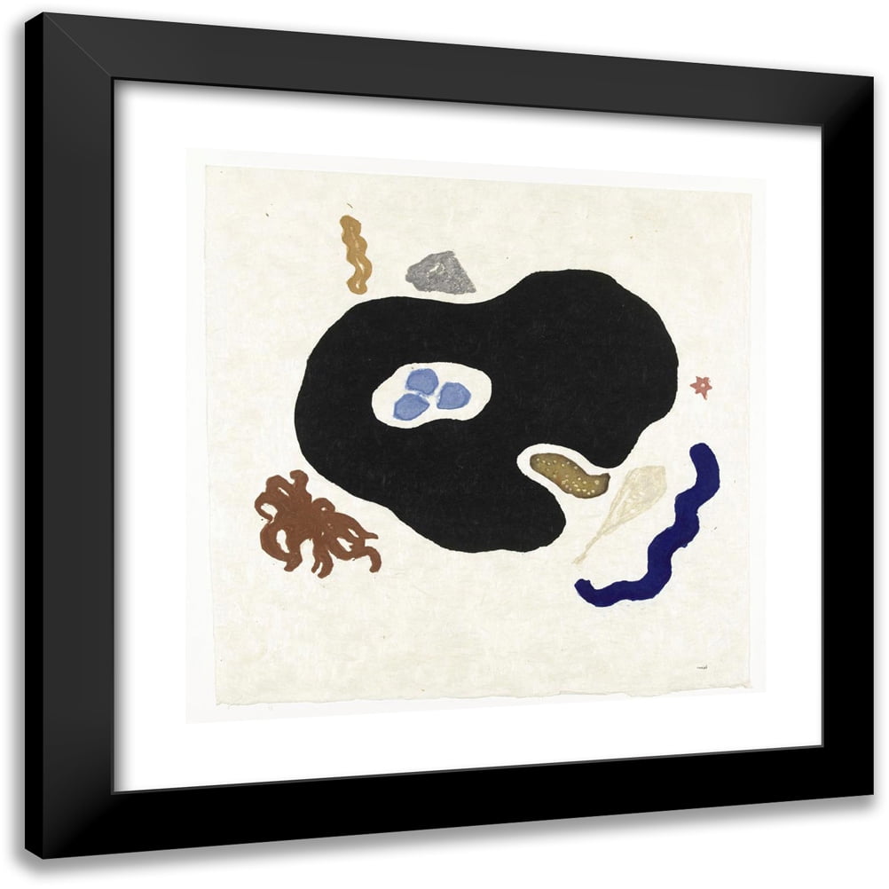 Onchi Kōshirō 20x20 Black Modern Framed Museum Art Print Titled ...