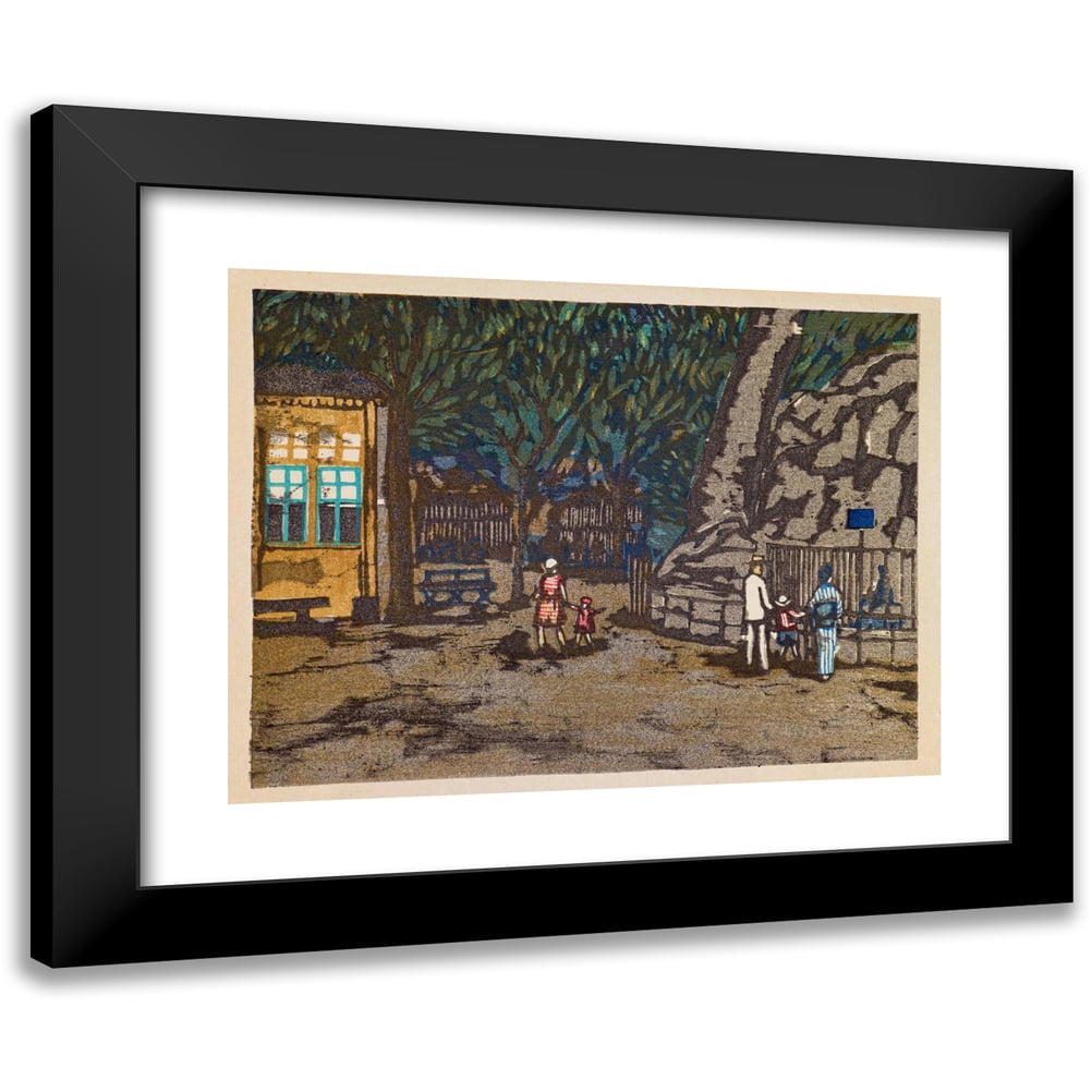 Onchi Kōshirō 24x19 Black Modern Framed Museum Art Print Titled - Ueno ...