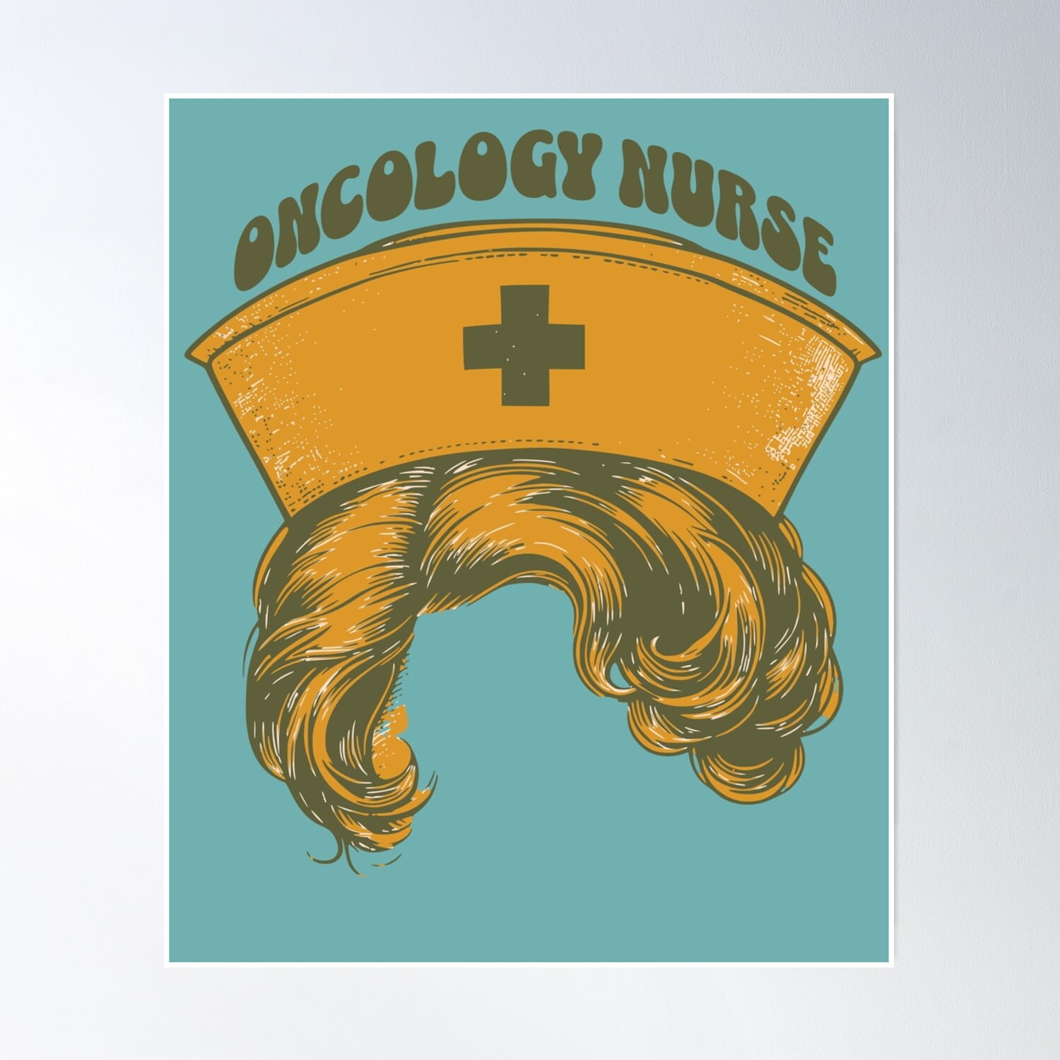 Oncology Nurse Side Profile Retro Colors Vintage Aesthetic Nursing ...