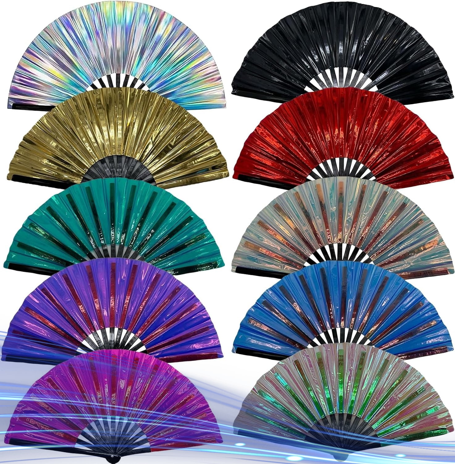 Oncpcare 10 Pcs Glitter Boots on The Ground Hand Fan Bulk, Folding ...