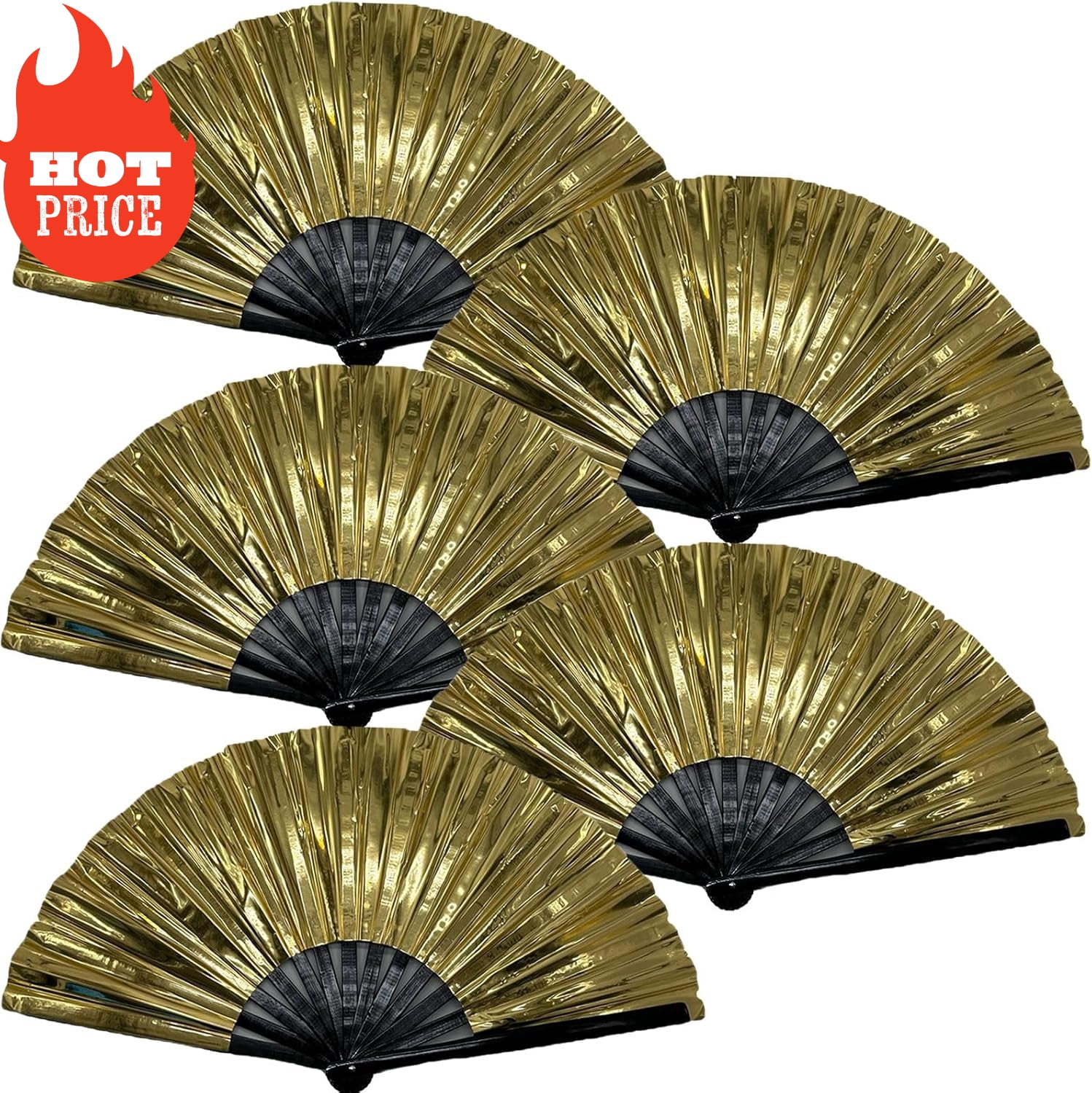 Oncpcare 5 Pcs Large Hand Fan in Bulk, Chinese Japanese Kung Fu Tai Chi ...