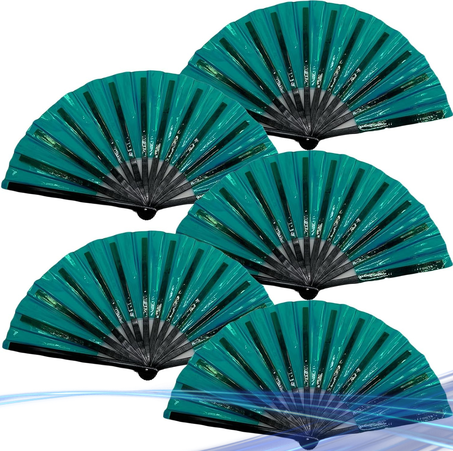 Oncpcare 5 Pcs Large Hand Fan in Bulk, Chinese Japanese Kung Fu Tai Chi ...
