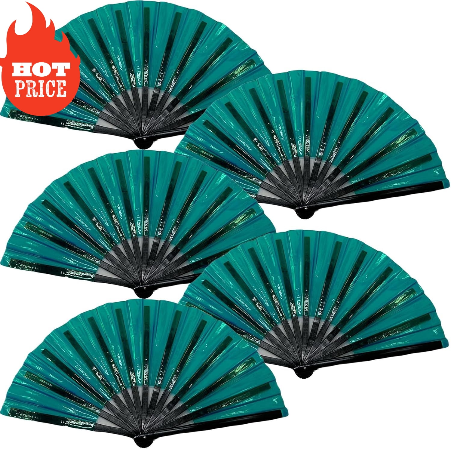 Oncpcare 5 Pcs Large Hand Fan in Bulk, Chinese Japanese Kung Fu Tai Chi ...