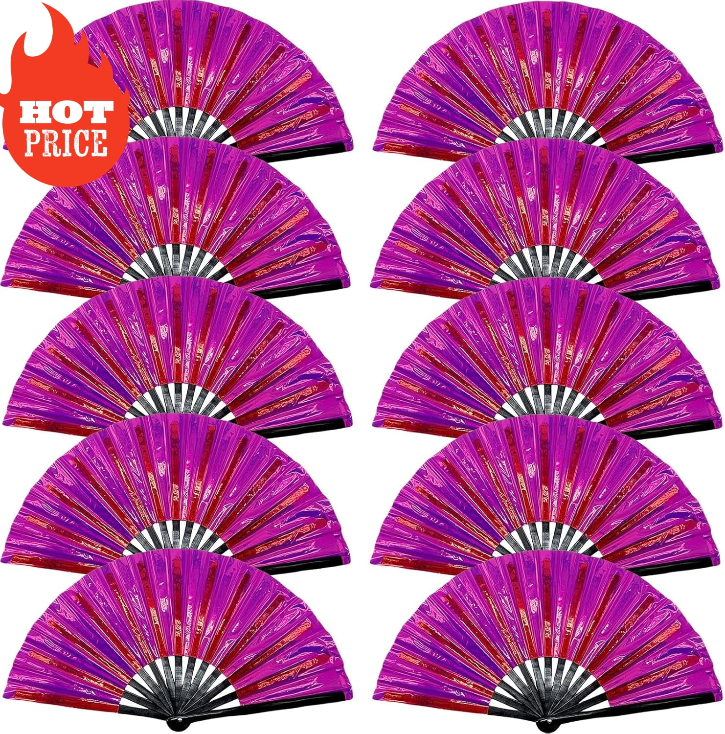 Oncpcare 5 Pcs Large Hand Fan in Bulk, Chinese Japanese Kung Fu Tai Chi ...
