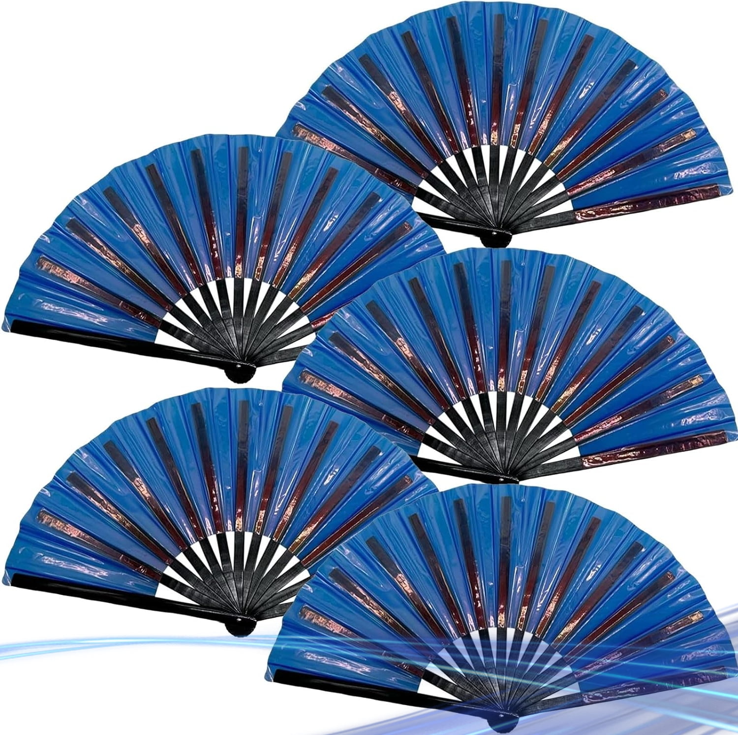 Oncpcare 5 Pcs Large Hand Fan in Bulk, Chinese Japanese Kung Fu Tai Chi ...