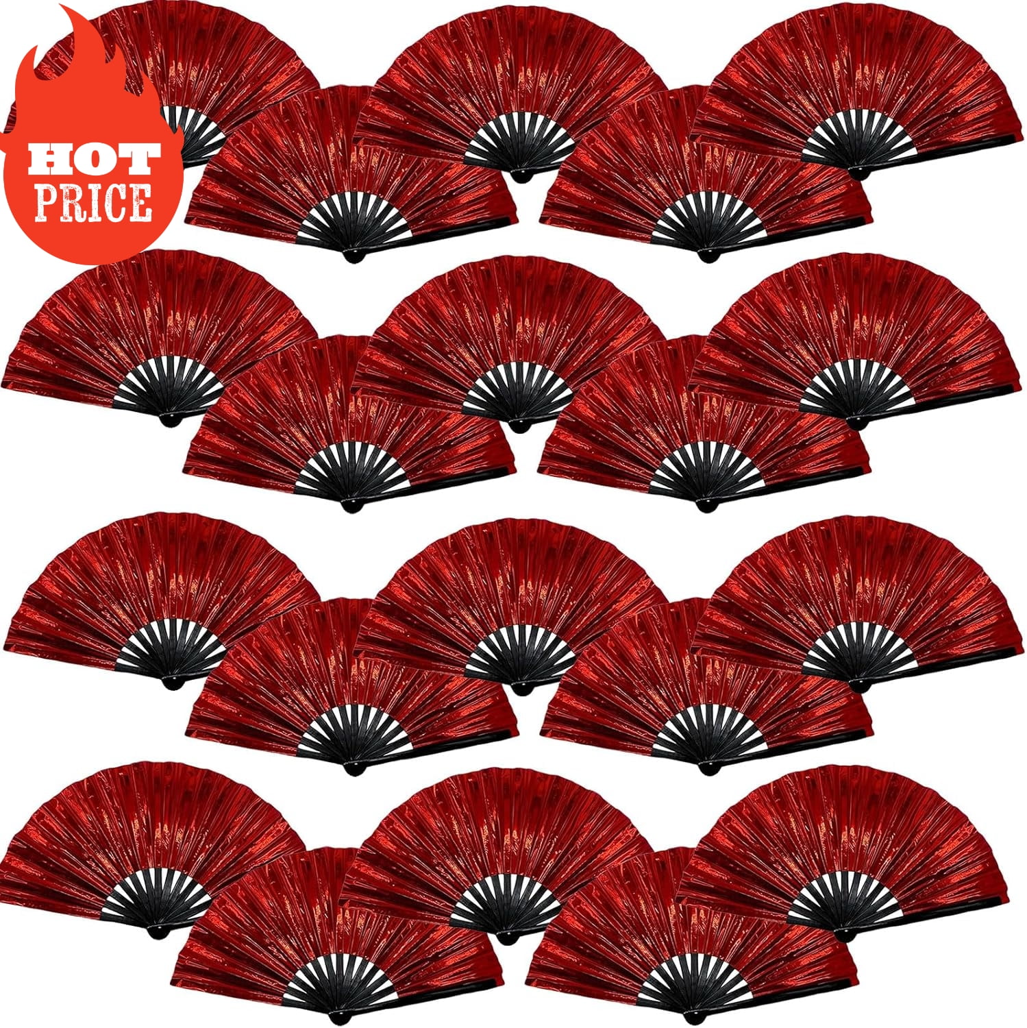 Oncpcare 5 Pcs Large Hand Fan in Bulk, Chinese Japanese Kung Fu Tai Chi ...