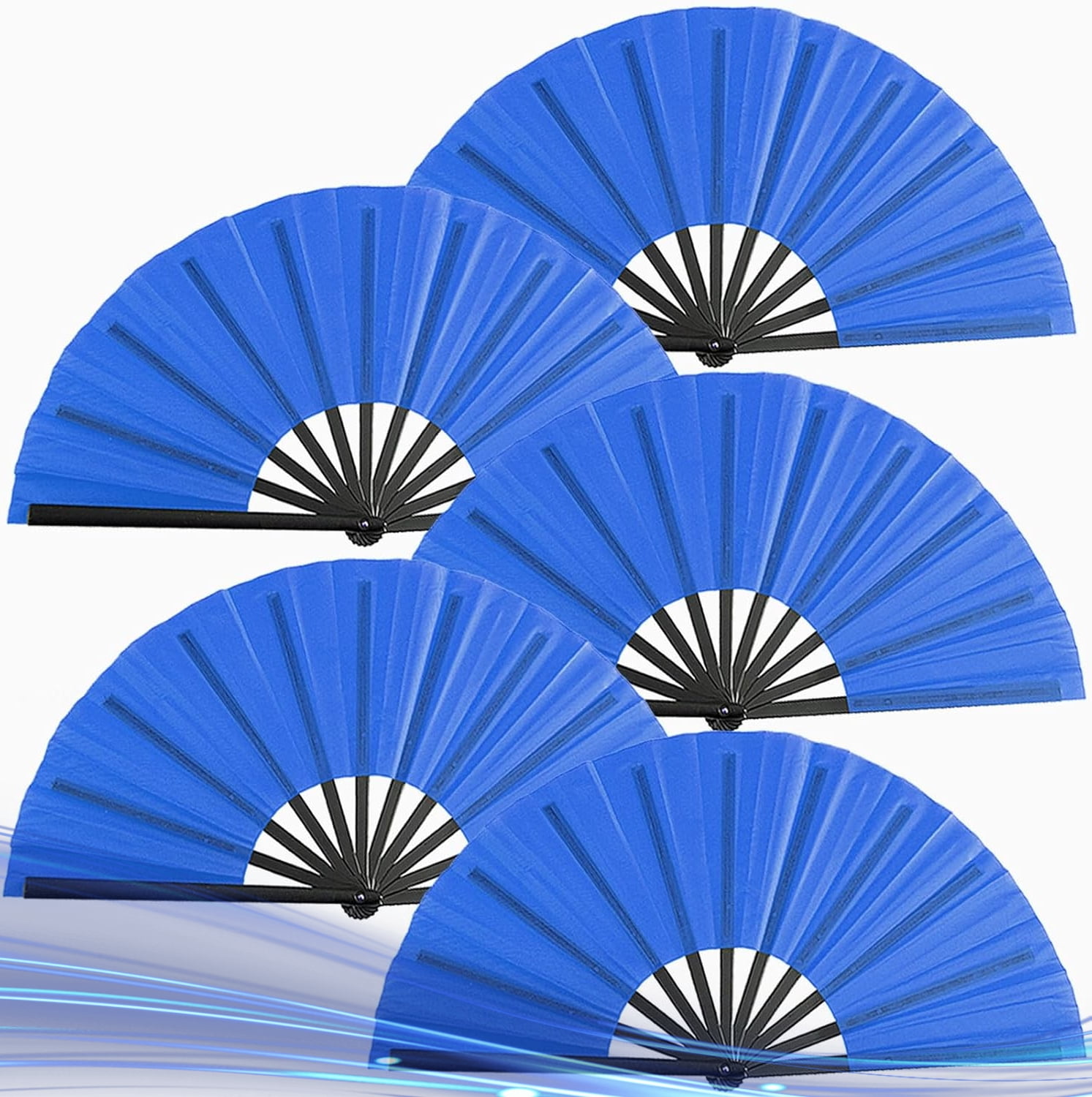 Oncpcare 5 Pcs Large Hand Fan in Bulk, Chinese Japanese Kung Fu Tai Chi ...