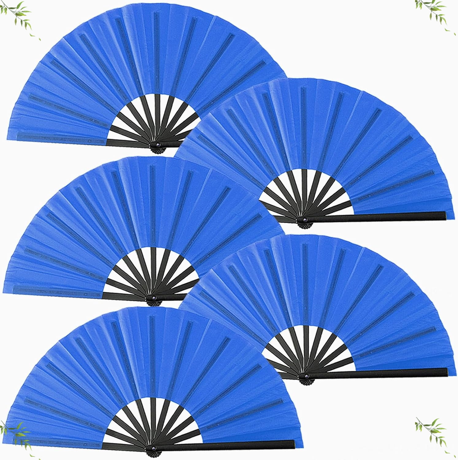 Oncpcare 5 Pcs Large Hand Fan in Bulk, Chinese Japanese Kung Fu Tai Chi ...