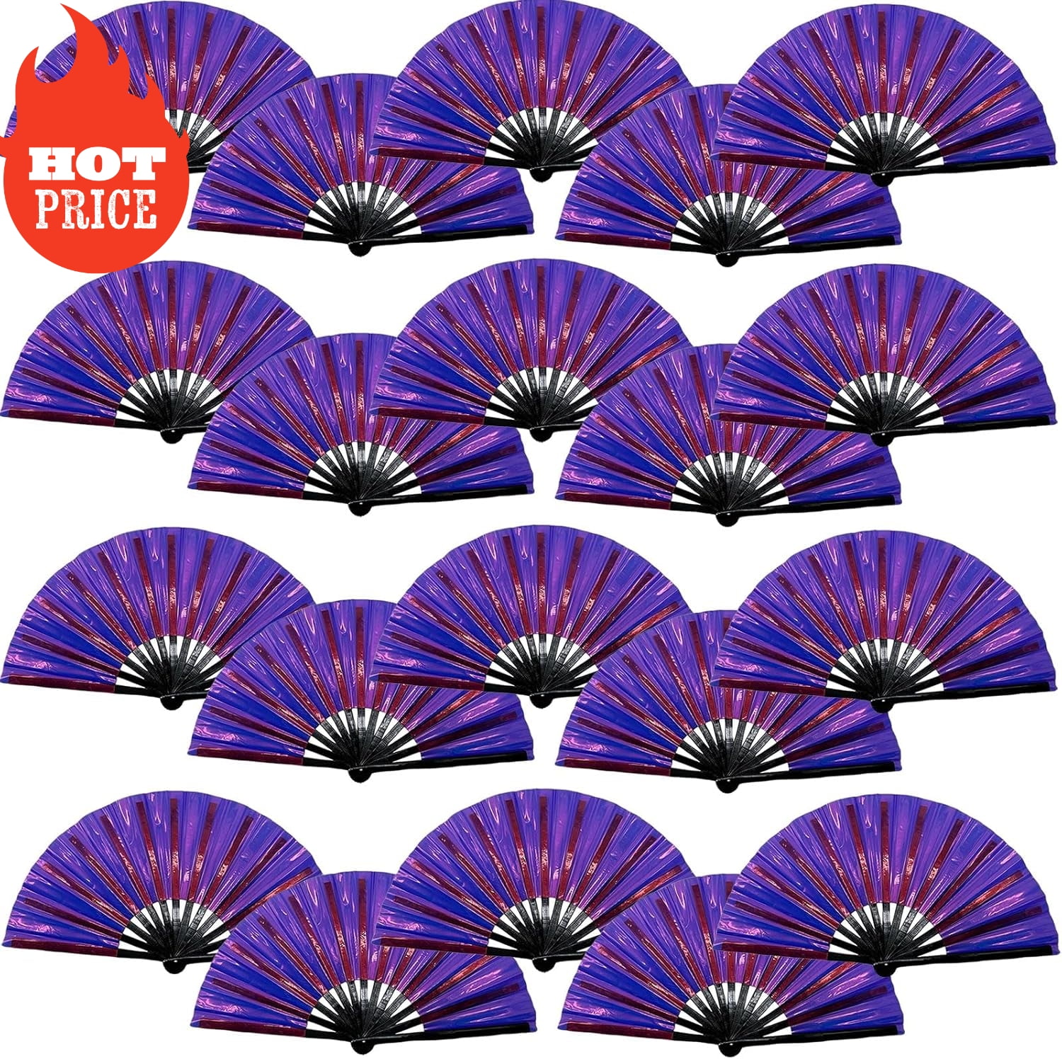 Oncpcare Glitter Fans for Line Dancing, Foldable Kung Fu Tai Chi ...