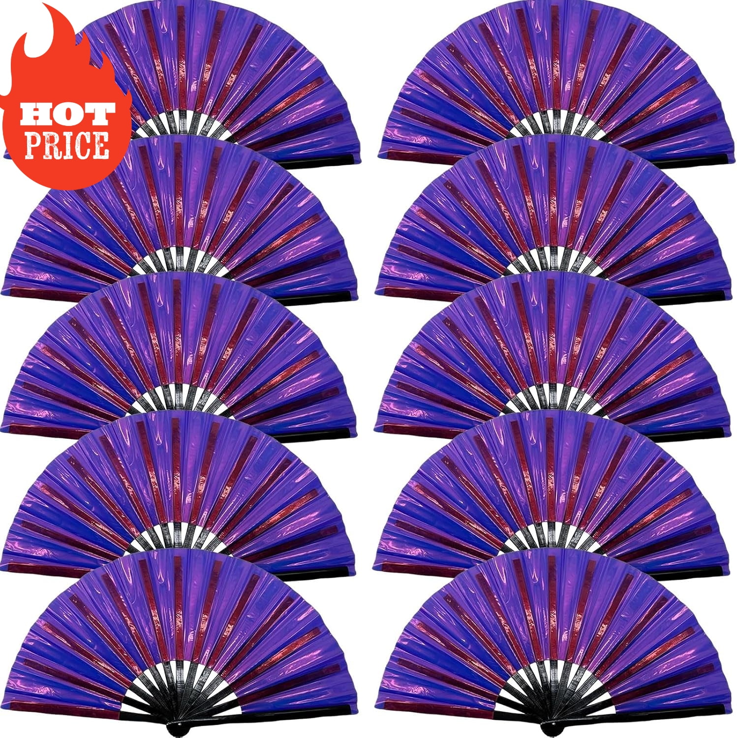 Oncpcare Glitter Fans for Line Dancing, Foldable Kung Fu Tai Chi ...