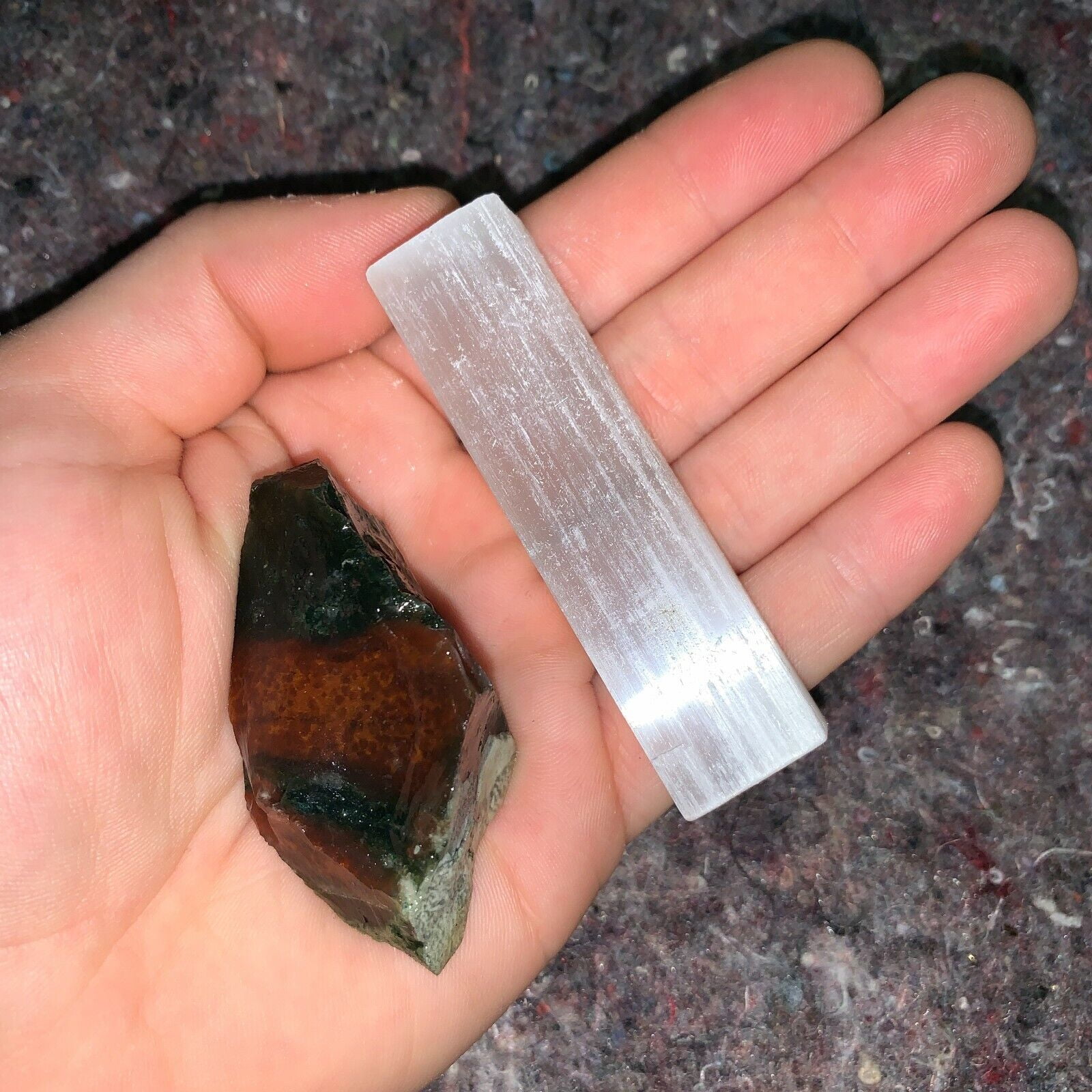 One (1) Charged Bloodstone Rough Gemstone + A FREE Selenite Charging ...