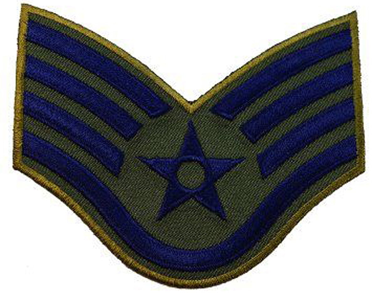 One (1) Pair of US Air Force Staff Sergeant Rank Subdued Chevron Patches - Walmart.com