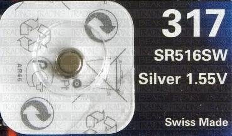 One (1) X Renata 317 Sr516Sw Sb-Ar Silver Oxide Watch Battery 1.55V ...