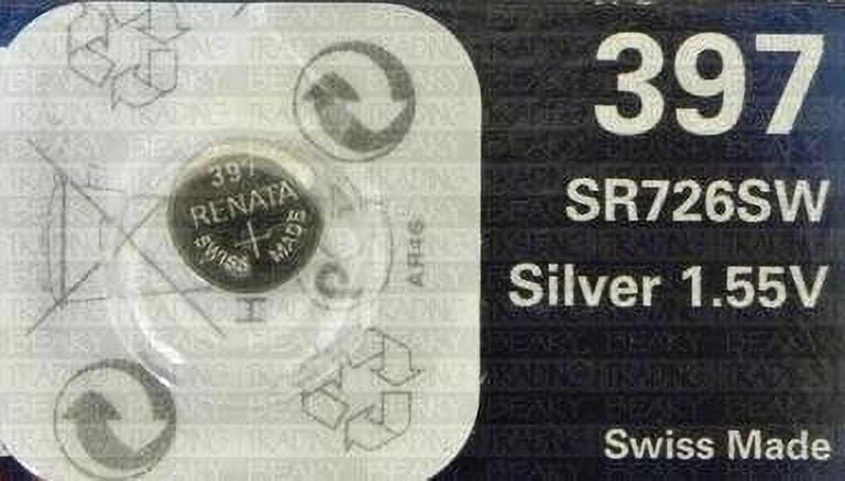 One (1) X Renata 397 Sr726Sw Silver Oxide Watch Battery 1.55V Blister ...