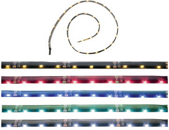 One 19.5" Flexible Strip of Red LED Lighting, Adhesive, Weatherproof ...