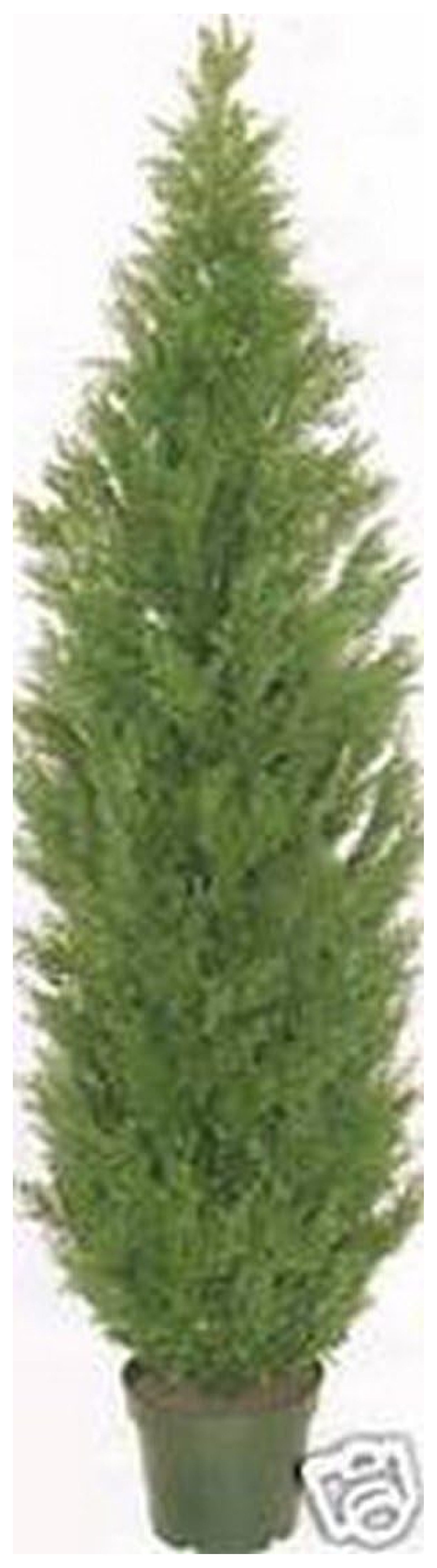 One 5 Foot Artificial Topiary Cedar Tree Potted Indoor Outdoor Plant ...
