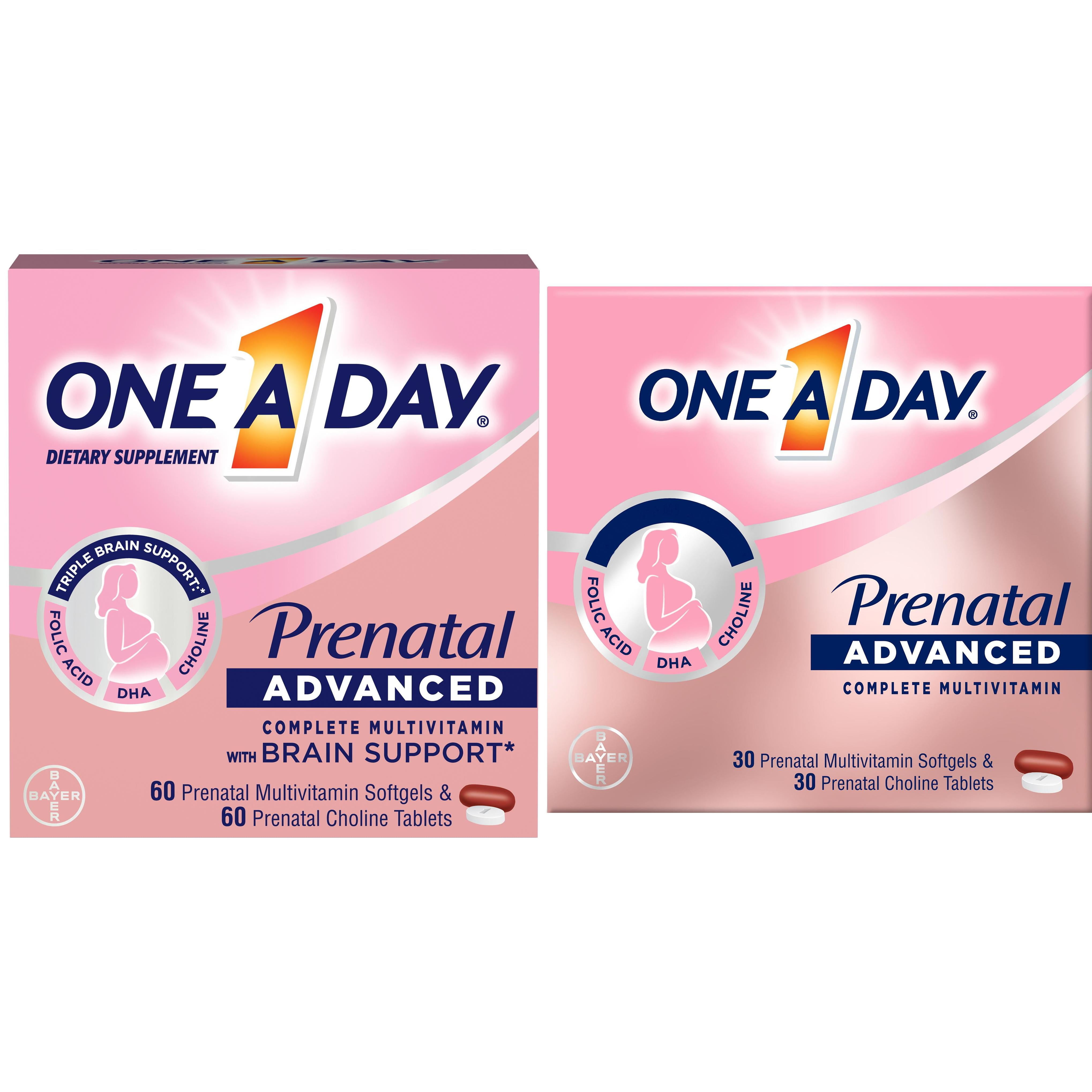 One A Day Advanced Prenatal Multivitamin with Choline, 90+90 Count ...