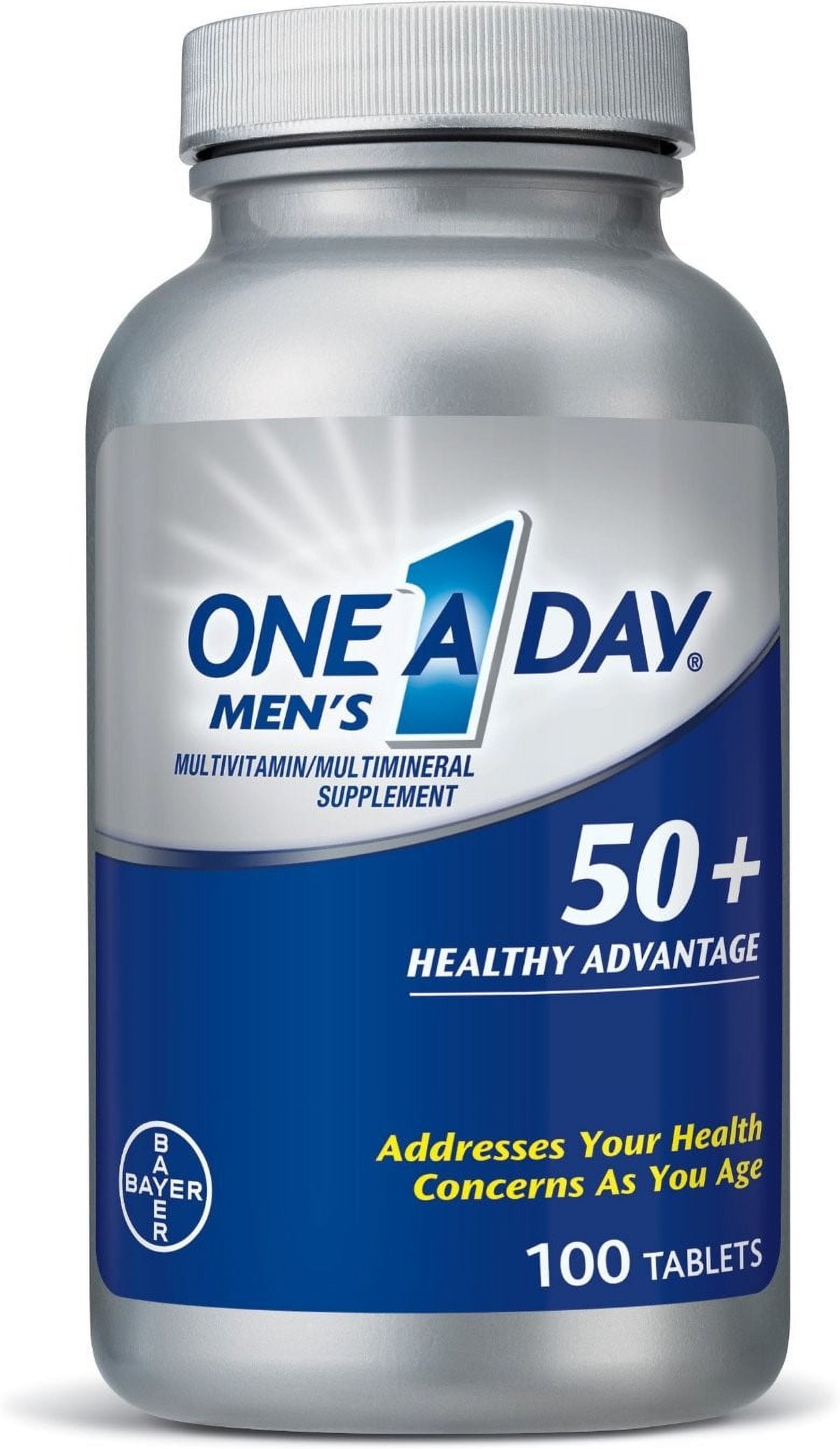 One-A-Day Men's 50+ Healthy Advantage Multivitamins 100 ea (Pack of 3 ...