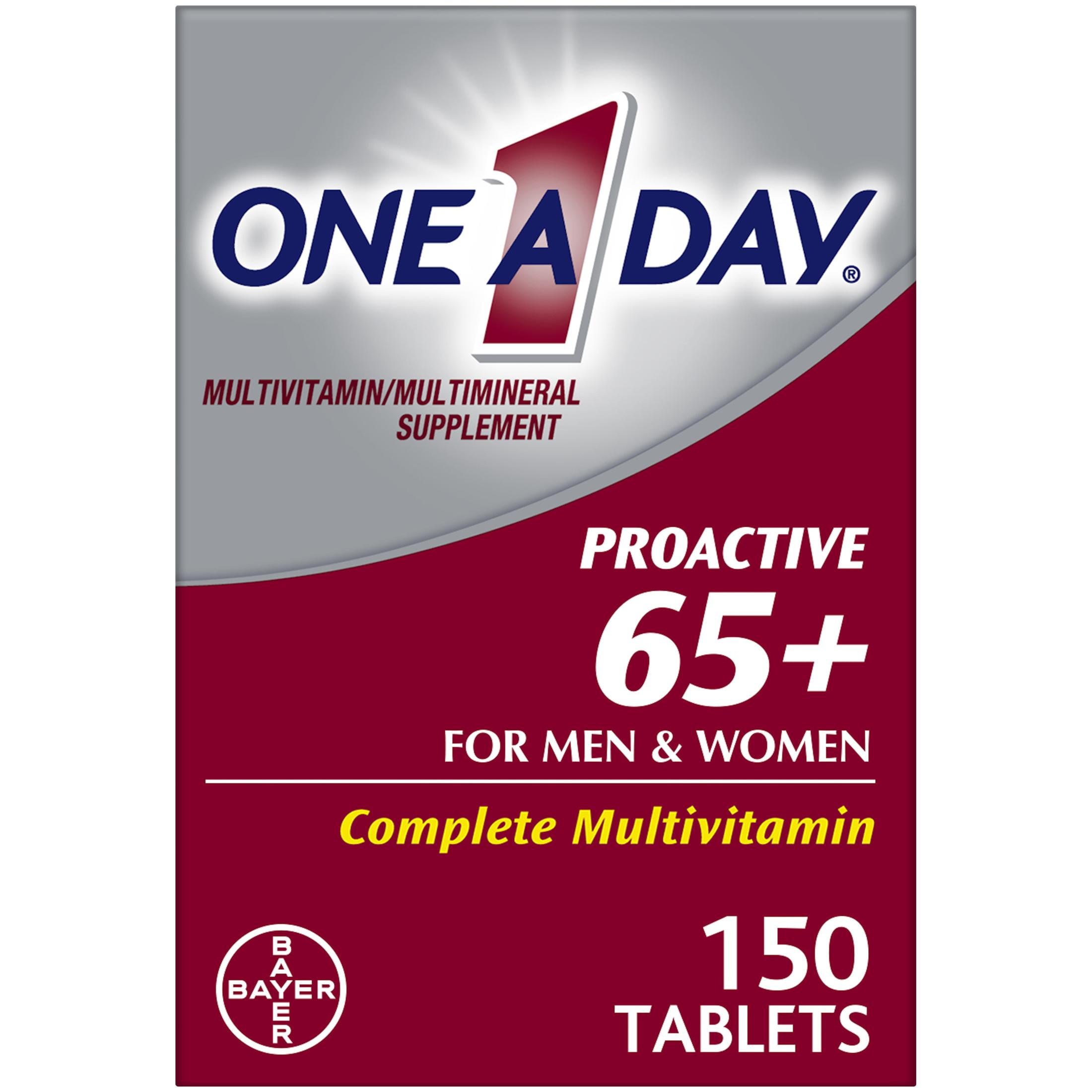 One A Day Pro Active 65+ Multivitamin Tablets for Men and Women, 150 ...