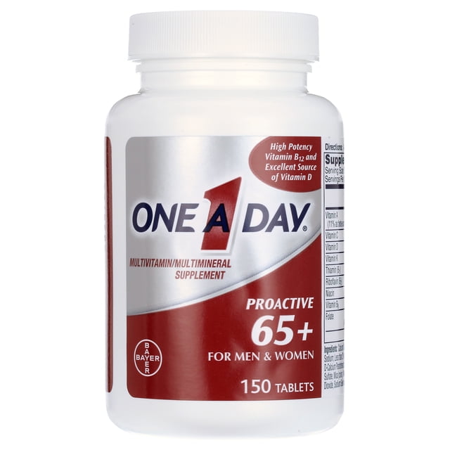 One A Day Proactive 65+ Multivitamin Tablets for Men and Women, 150ct ...