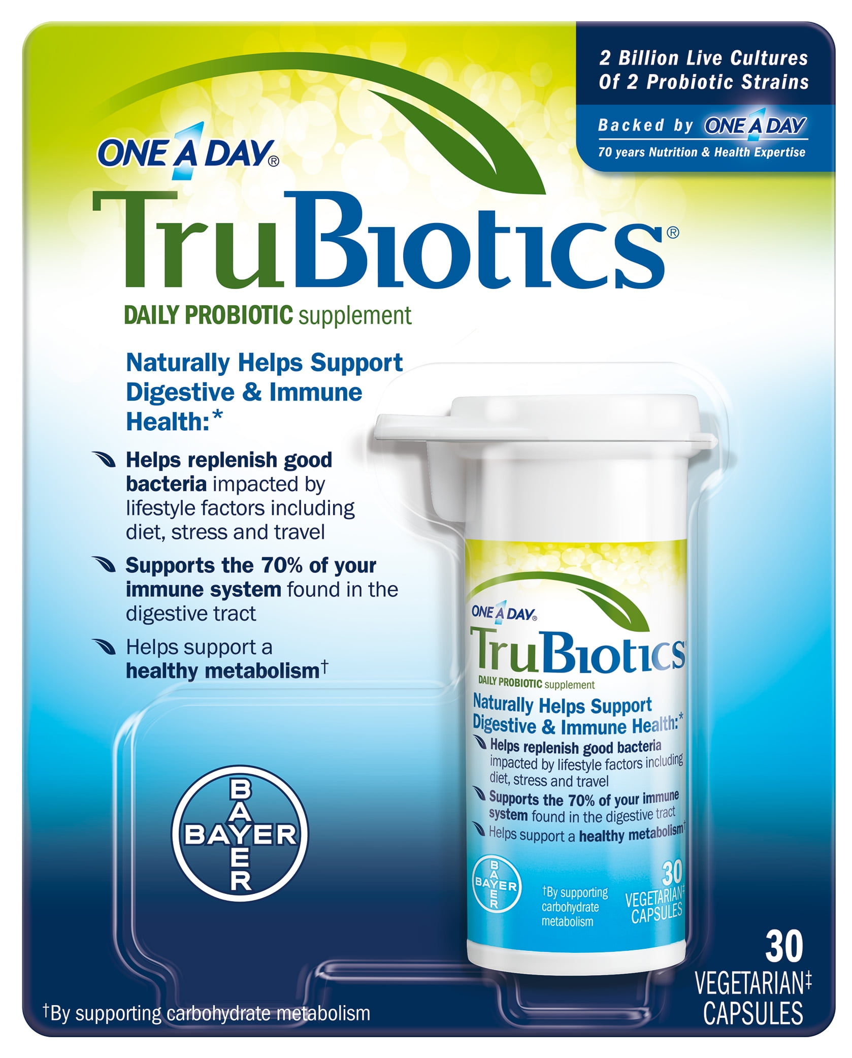 One A Day TruBiotics Daily Probiotic Supplement, Digestive & Immune ...