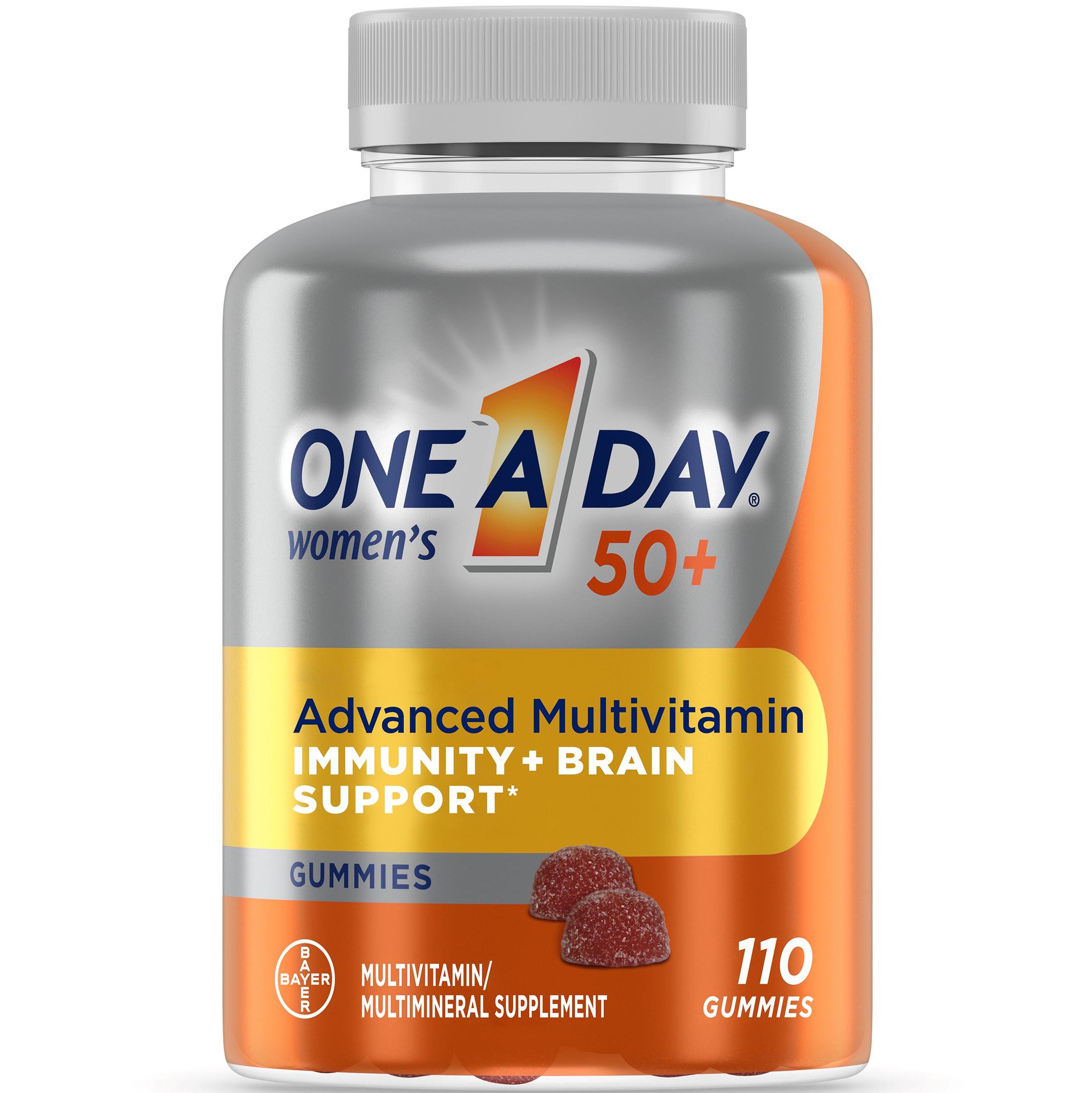 One A Day Men's 50+ Gummies Multivitamin w/ Immunity and Brain Support ...