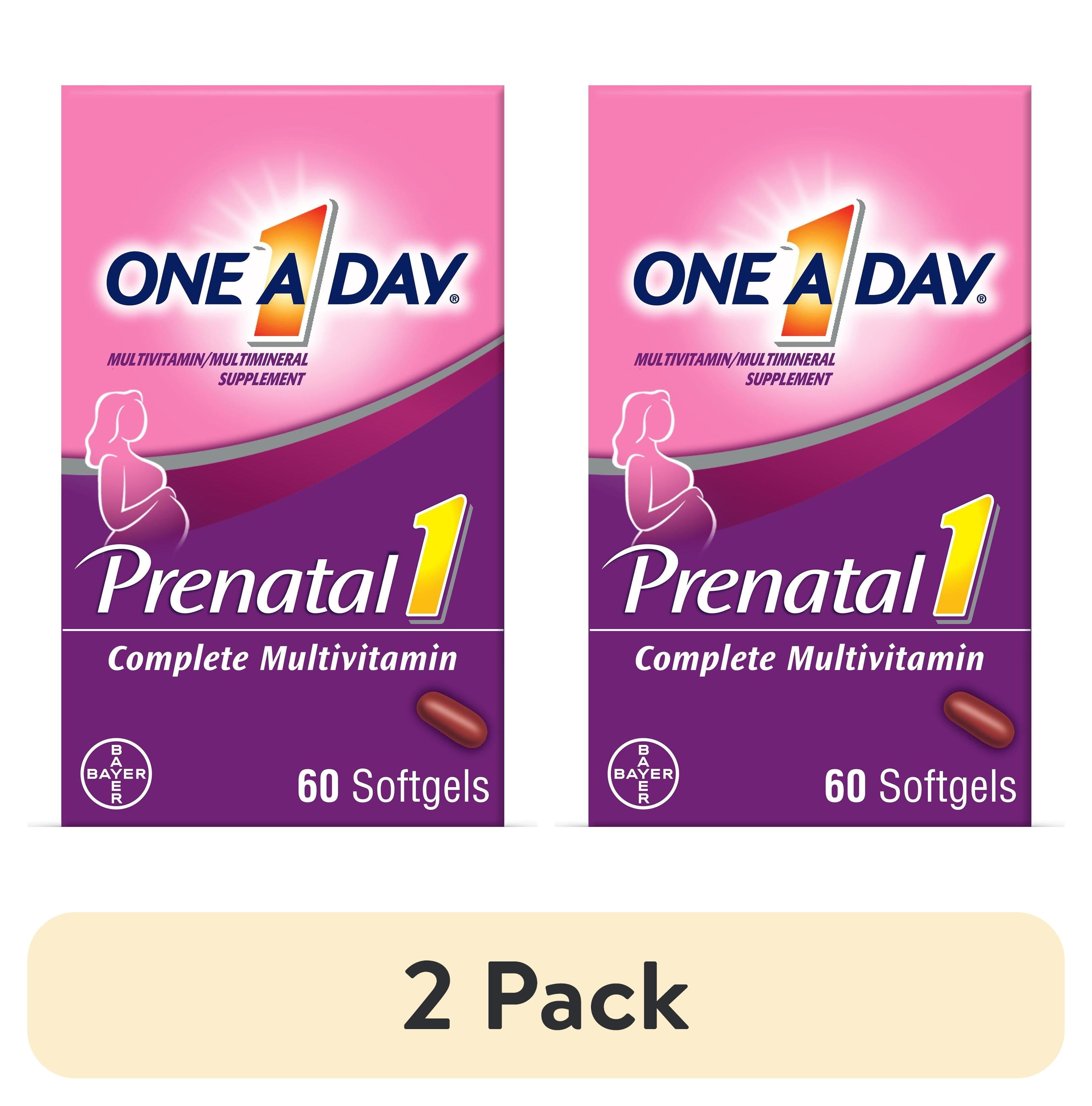 (2 pack) One A Day Women's Prenatal Multivitamin with Folic Acid, DHA ...