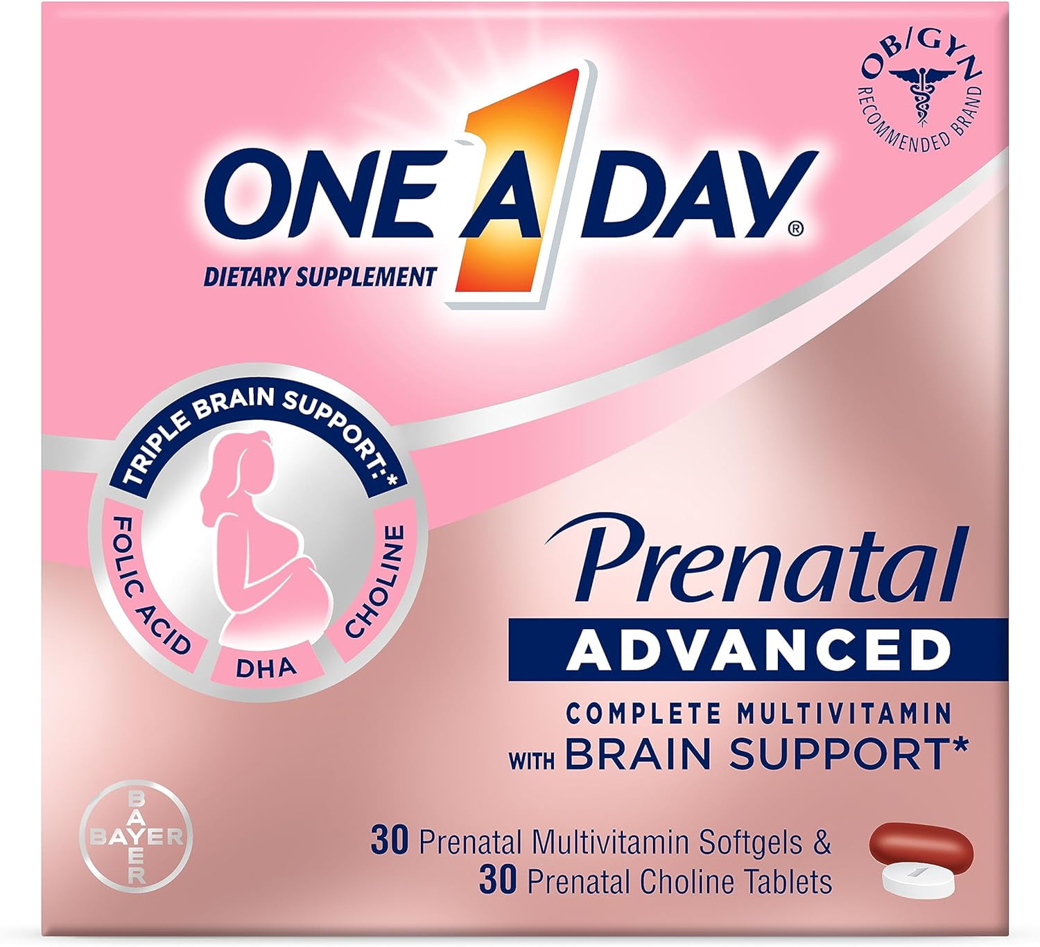 One A Day Womens Prenatal Advanced Complete Multivitamin With Brain