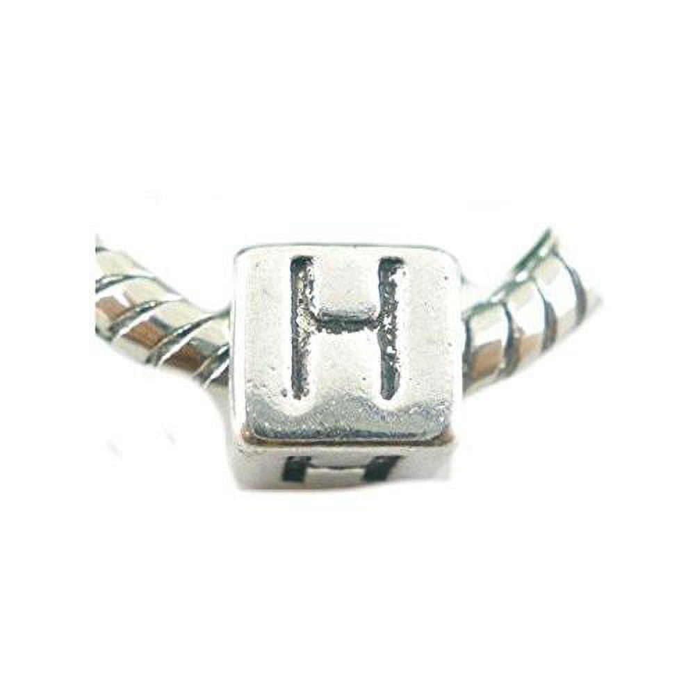 One Alphabet Block Beads Letter H for European Snake Chain Charm ...