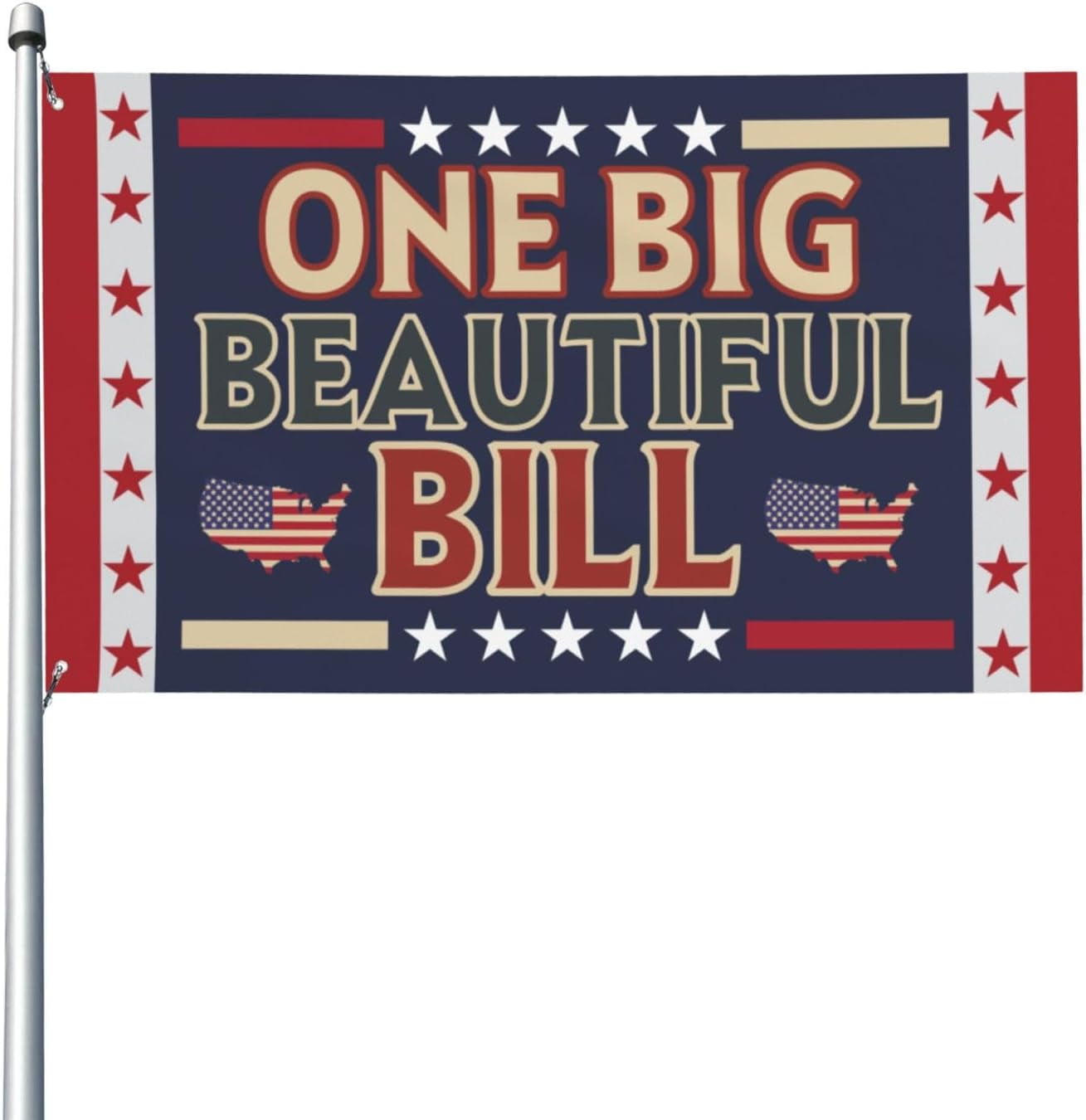 One Big Beautiful Bill Flag Sign 3x5 Obbb I Support One Big Beautiful ...