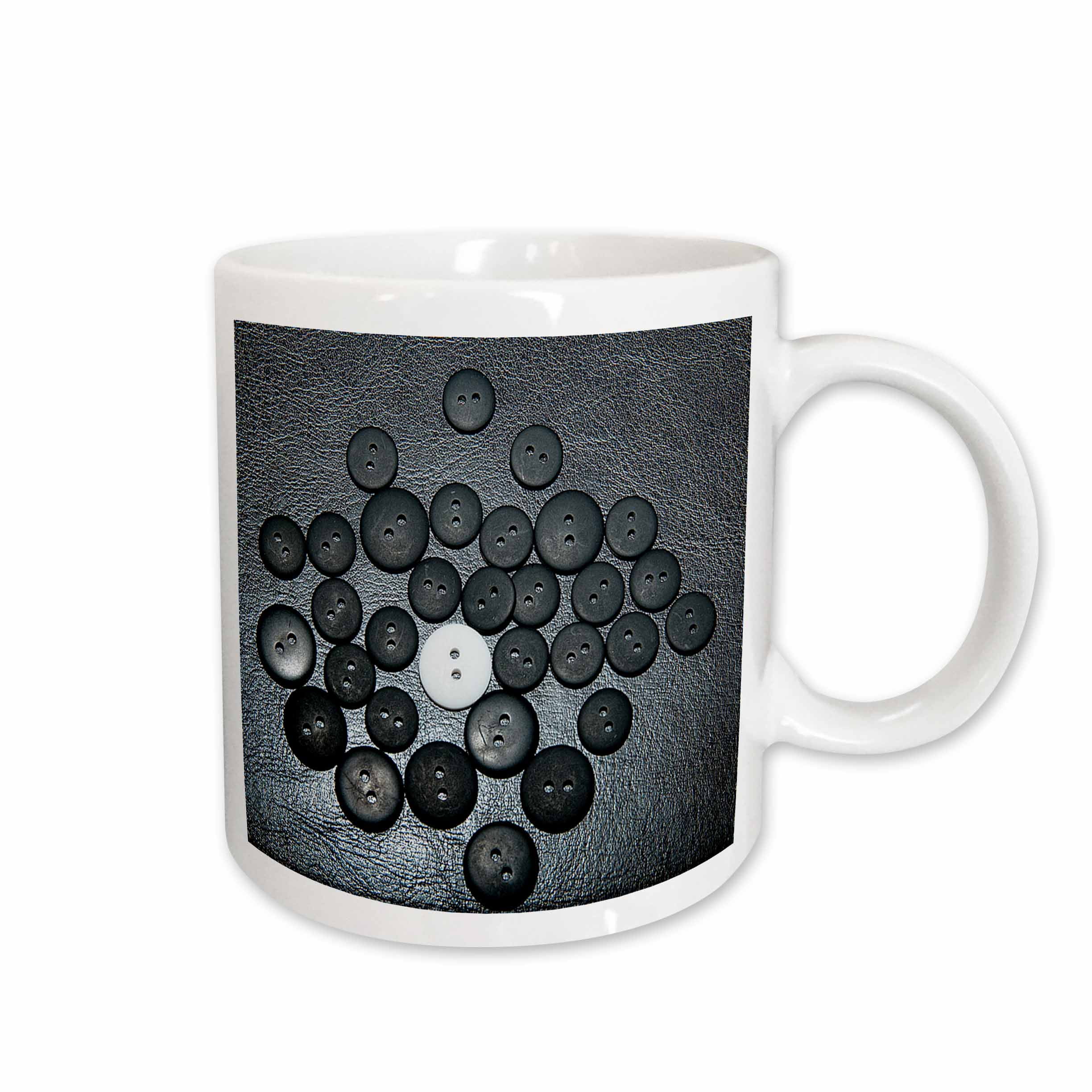 3drose, One Big White Button in the Center of Small and Large Black ...