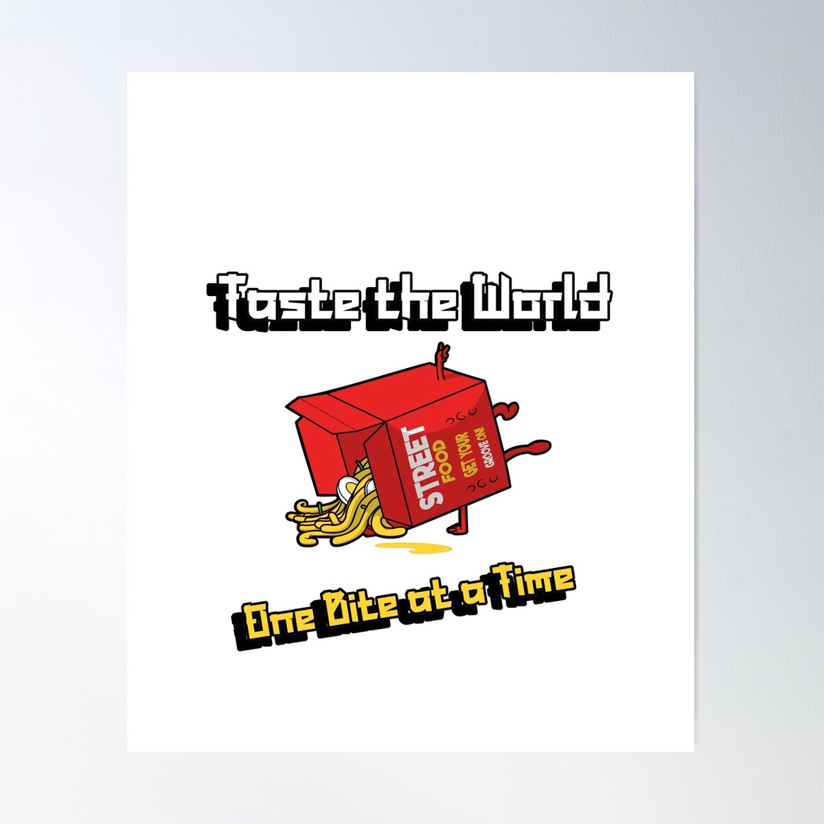 One Bite At A Time Poster Wall Art, Modern Wall Decor For Living Room ...