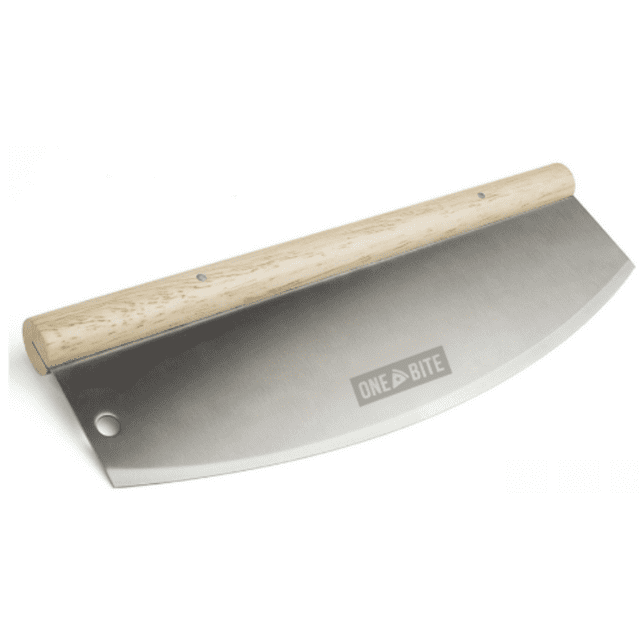 One Bite Stainless Steel Pizza Rocker Cutter with Wood Handle - Walmart.com