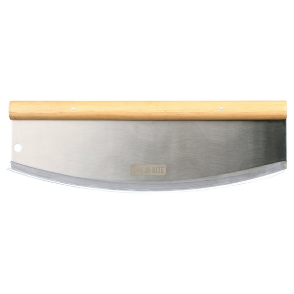 One Bite Stainless Steel Pizza Rocker Cutter with Wood Handle - Walmart.com