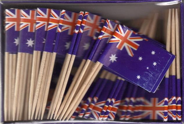 100 Australia Toothpick Flags, 100 Cupcake Flag Toothpicks or Cocktail ...