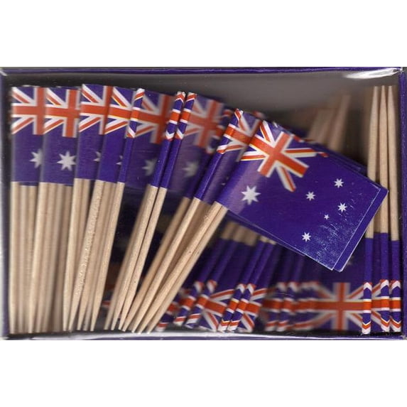 100 Australia Toothpick Flags, 100 Cupcake Flag Toothpicks or Cocktail ...
