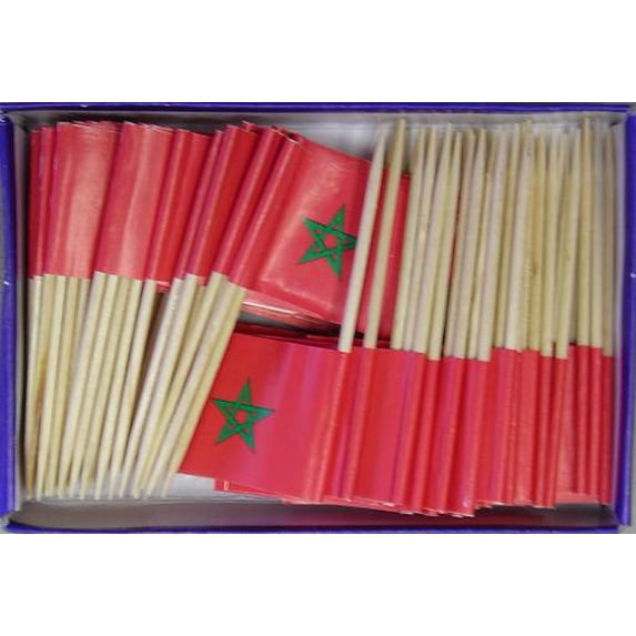 100 Morocco Toothpick Flags, 100 Cupcake Flag Toothpicks or Cocktail ...