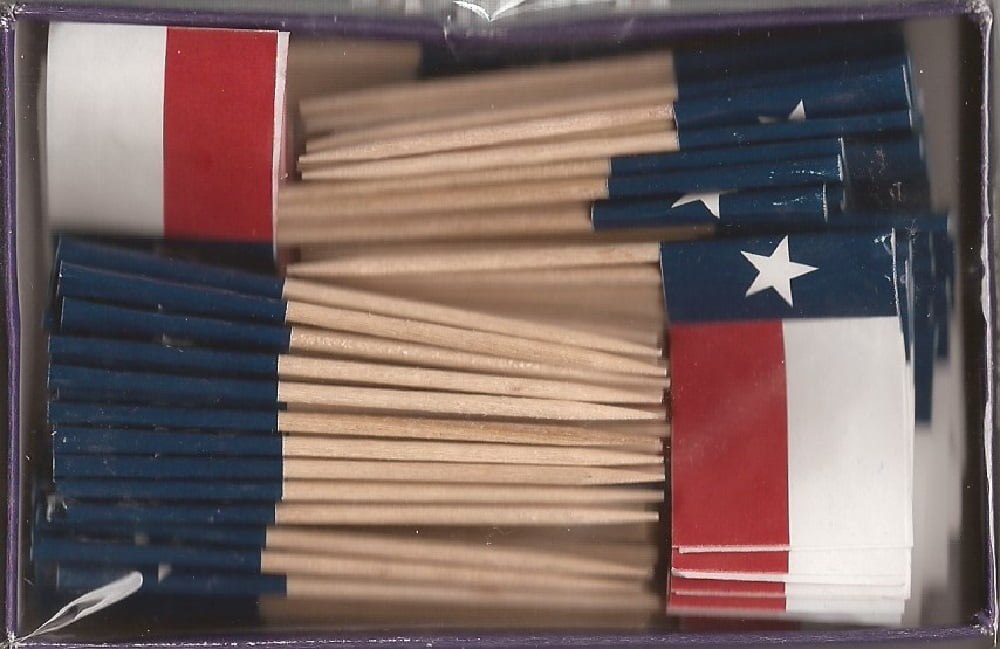 100 Texas Toothpick Flags, 100 Cupcake Flag Toothpicks or Cocktail ...