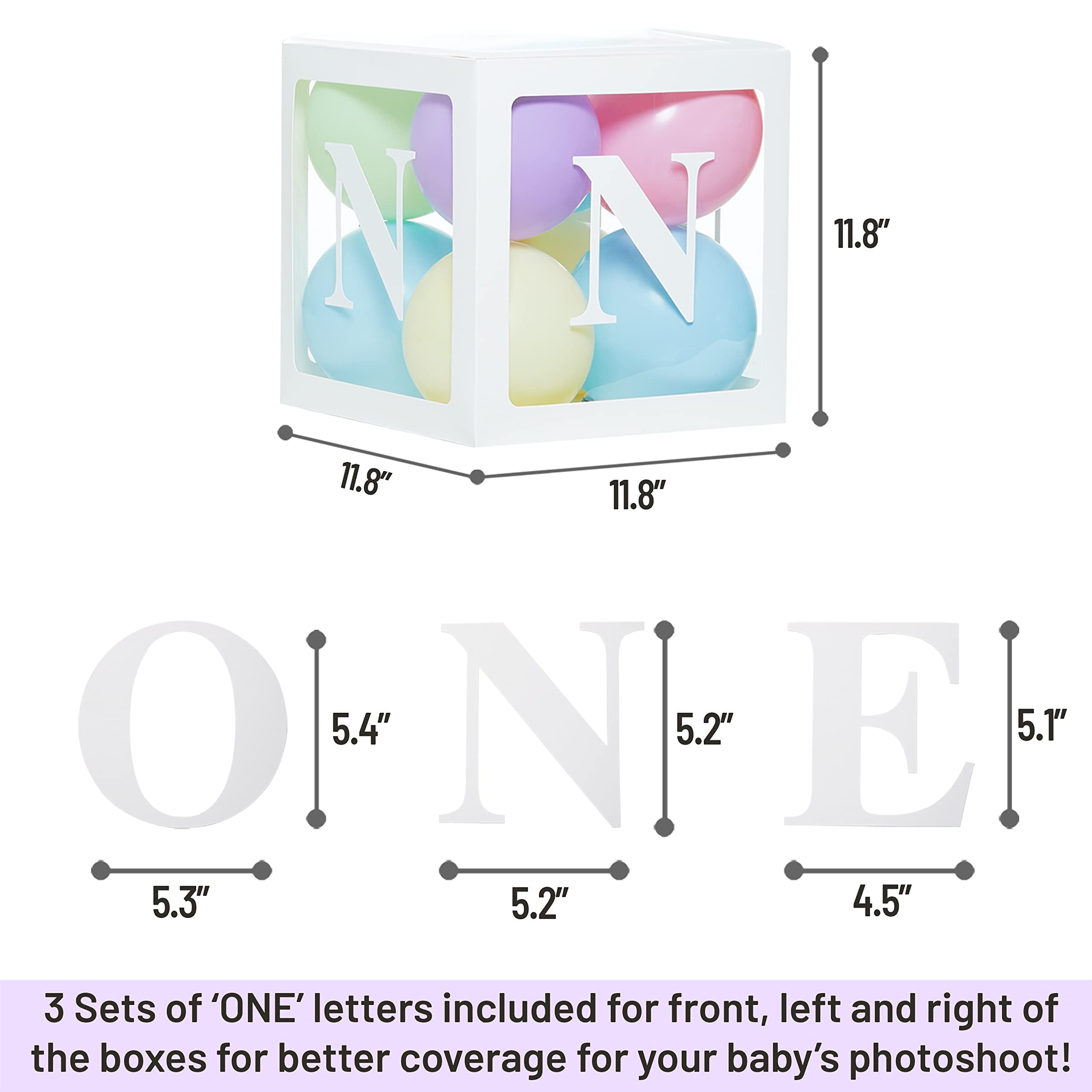 One Boxes AJH3 1st Birthday WITH 24 Balloons 1 Year Old Party - Baby ...