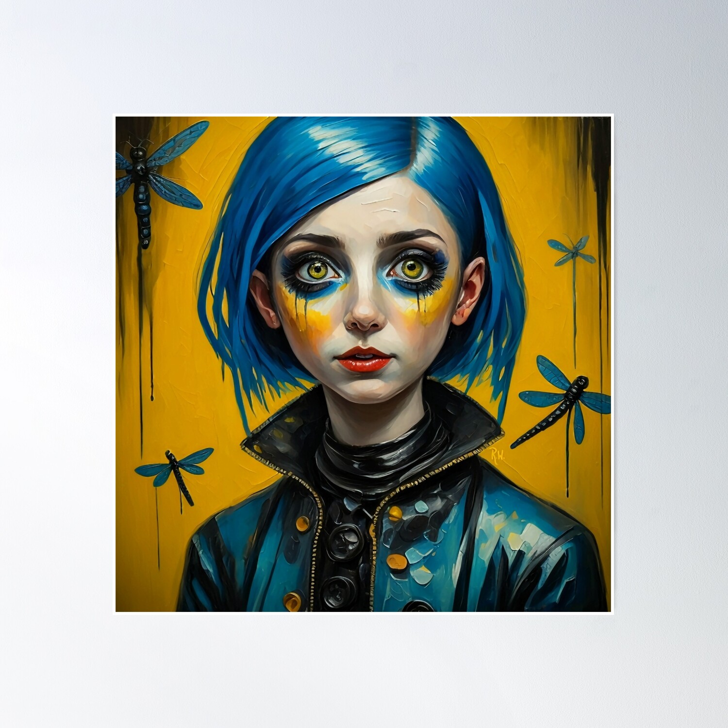 One Brave Blue Girl Poster Wall Art, Modern Wall Decor, 12x18 UNFRAMED ...