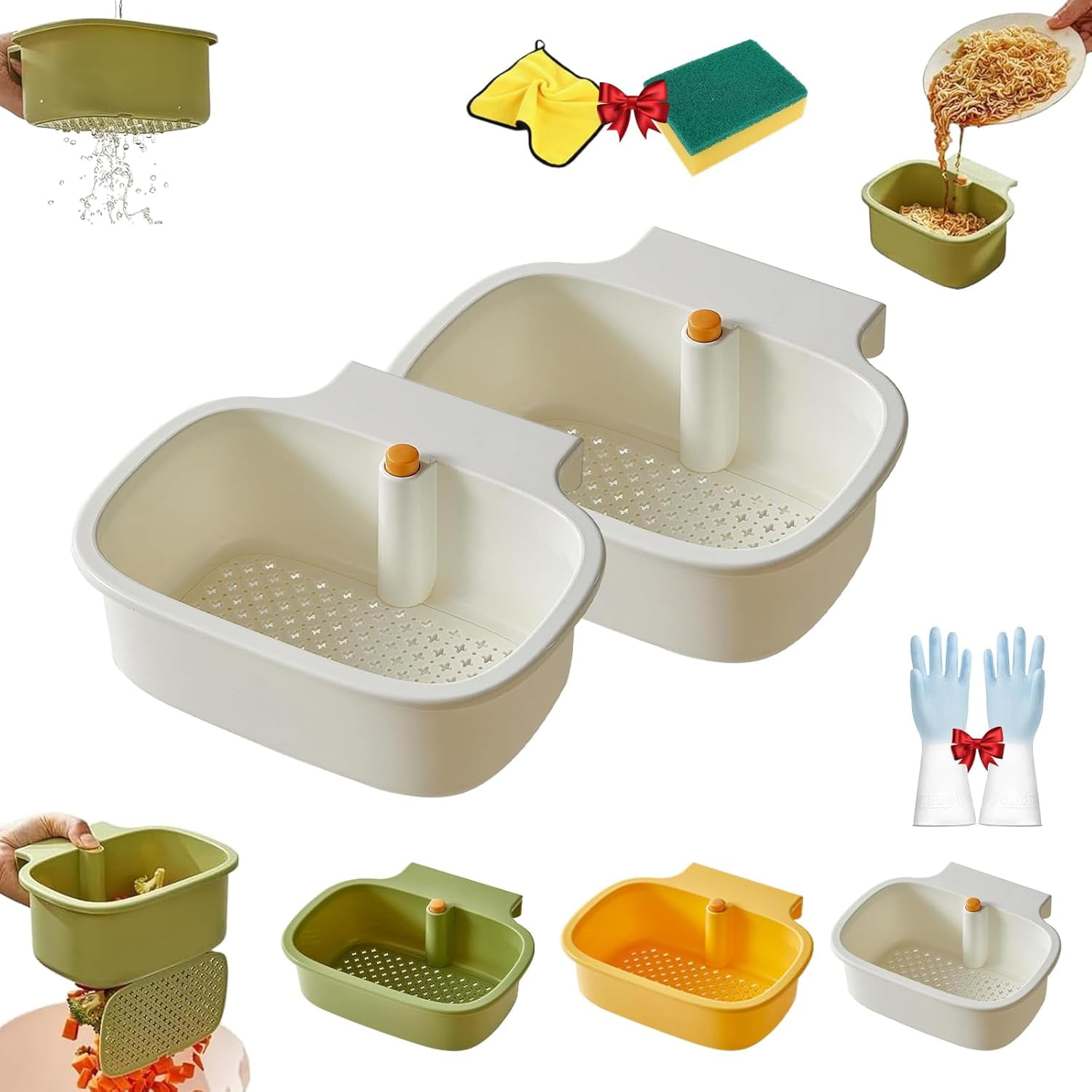 One-Button Opening and Closing Hanging Sink Corner Rack, Quick-Drain ...