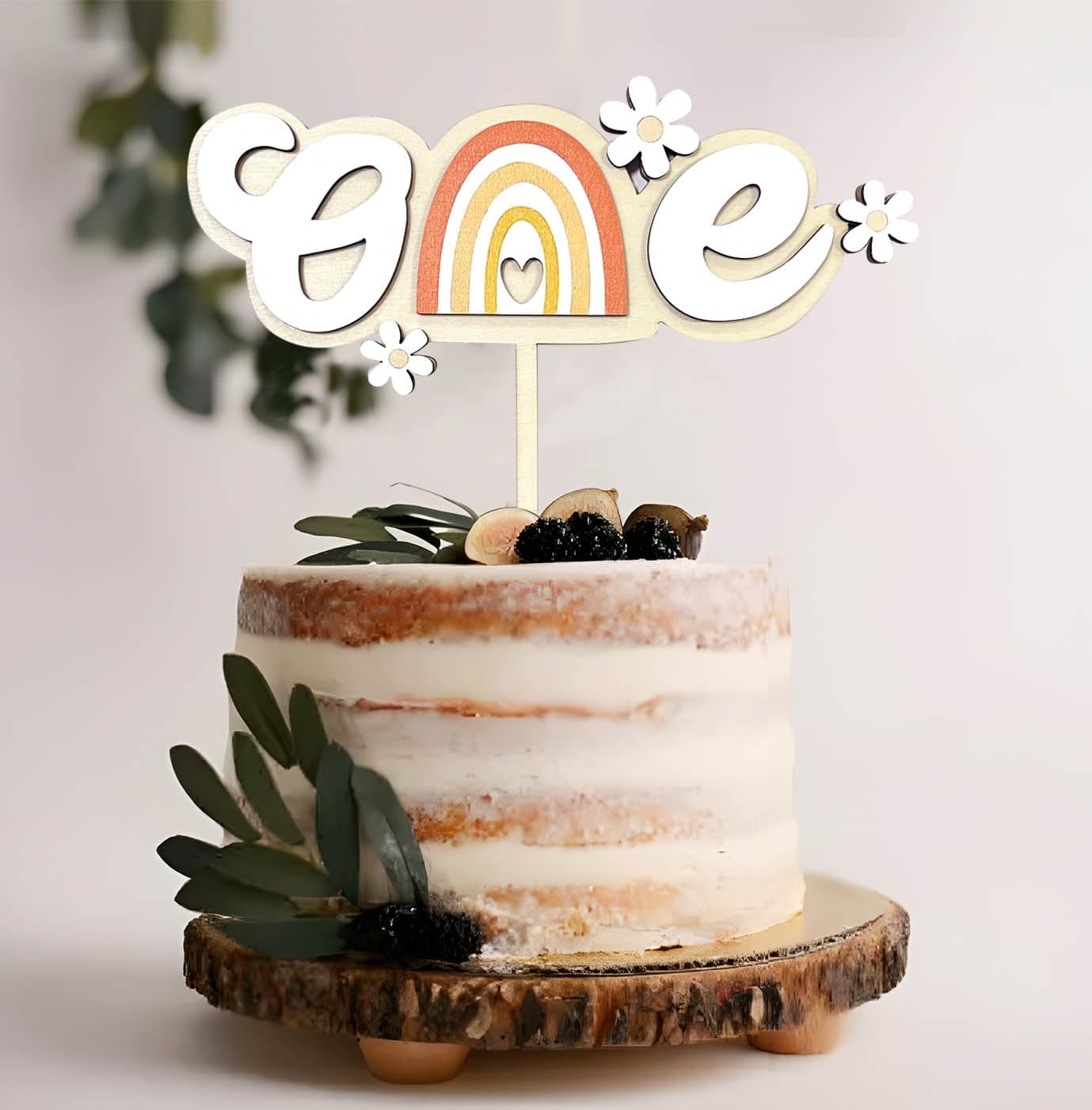 One Cake TopperTRDN Wooden Daisy One Cake Topper 1st Birthday Girl ...